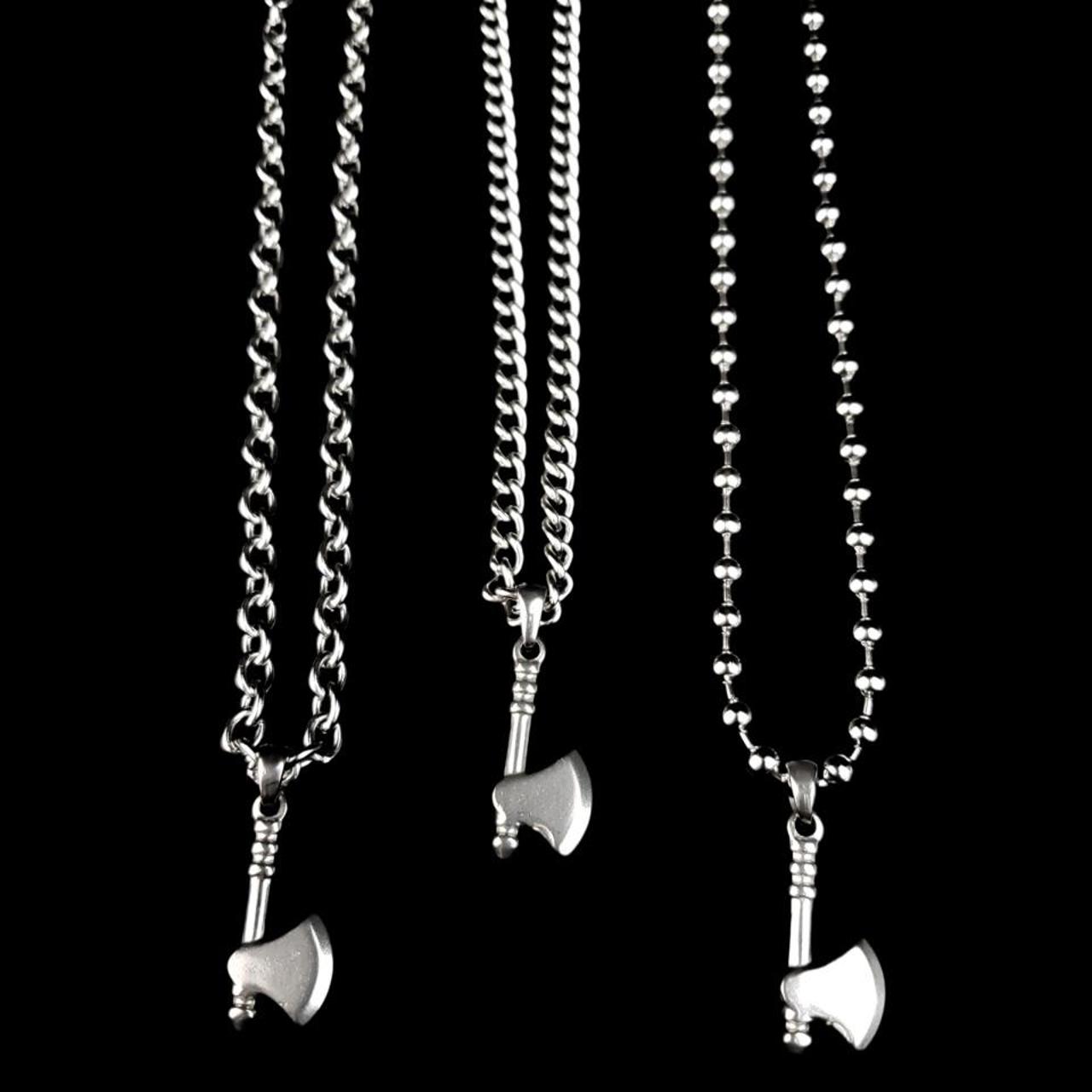 Axe necklace 🖤 • 20" long, lmk what chain you want... - Depop