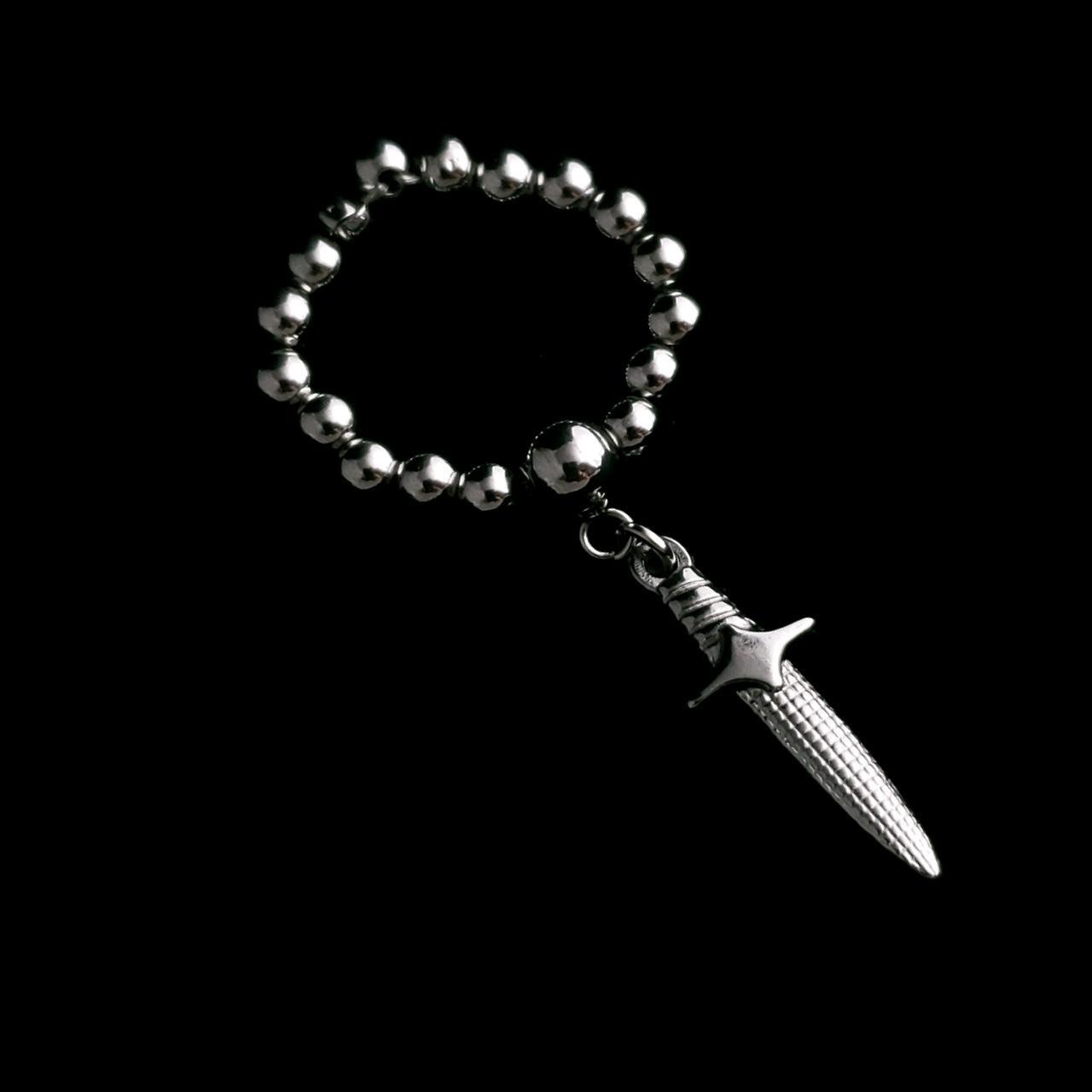 Dagger beaded ring 🖤 • Brand new • High polish... - Depop