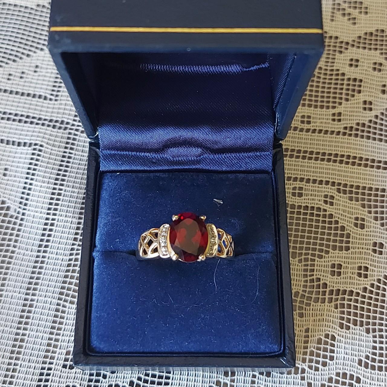 Beautiful 9ct solid gold not plated. Genuine garnet... | Depop