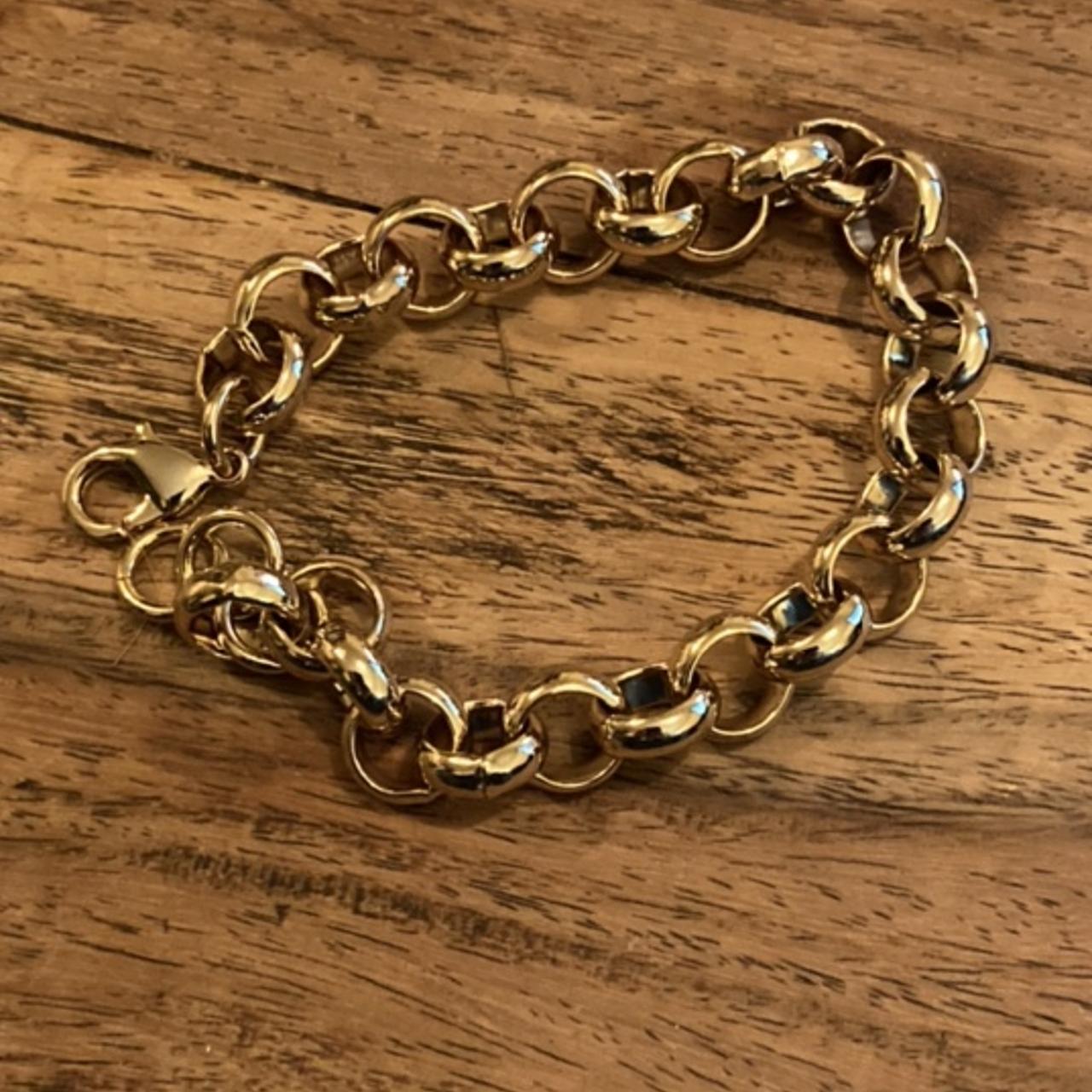 18k gold 10mm wrist chain #goldchain #wristchain... - Depop