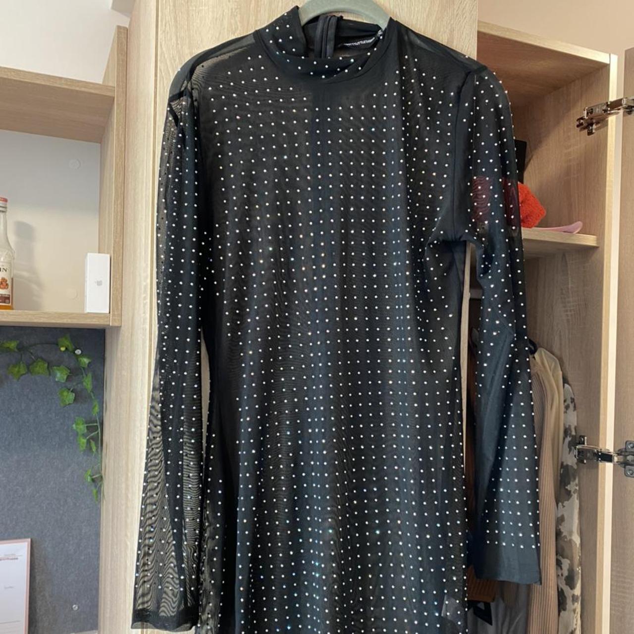 PLT MESH DIAMANTÉ DRESS worn once size 12 - Depop