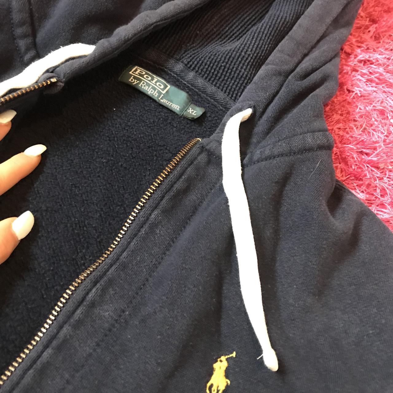 Navy Ralph Lauren zip up hoodie, paid £65 - Depop