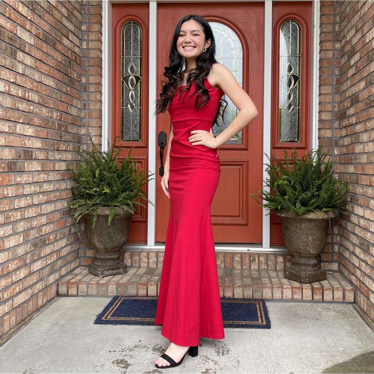 Windsor Women's Red and Burgundy Dress | Depop