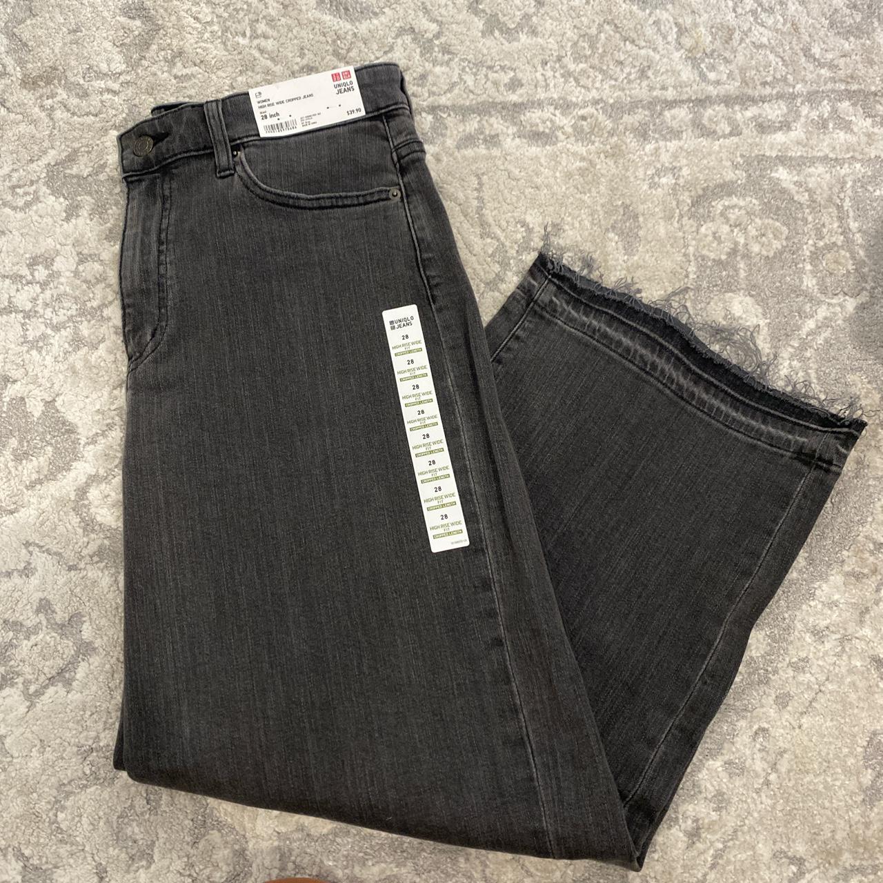 UNIQLO Jeans High rise wide cropped jeans W: 28in - Depop