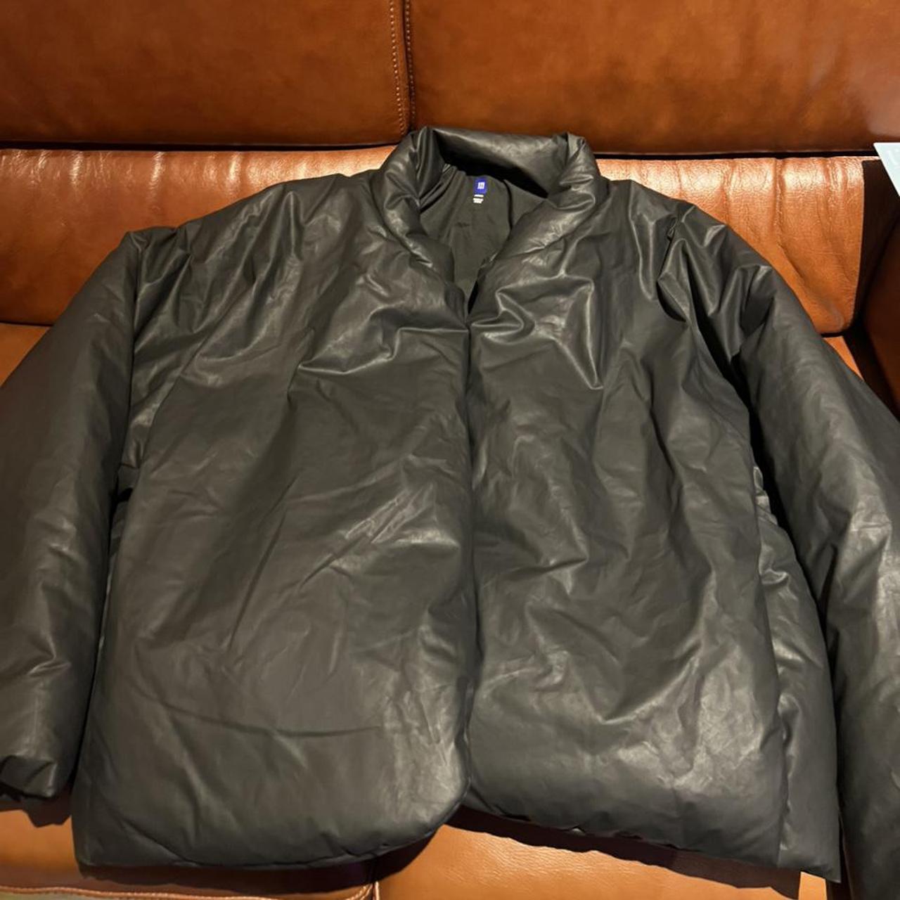 Yzy gap round jacket puffer Colour: Black Size:... - Depop