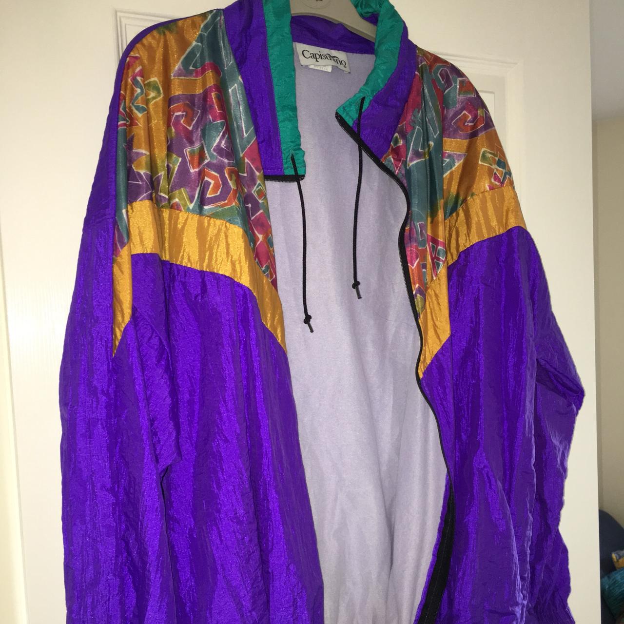 Purple shell suit jacket // perfect for festivals /... - Depop