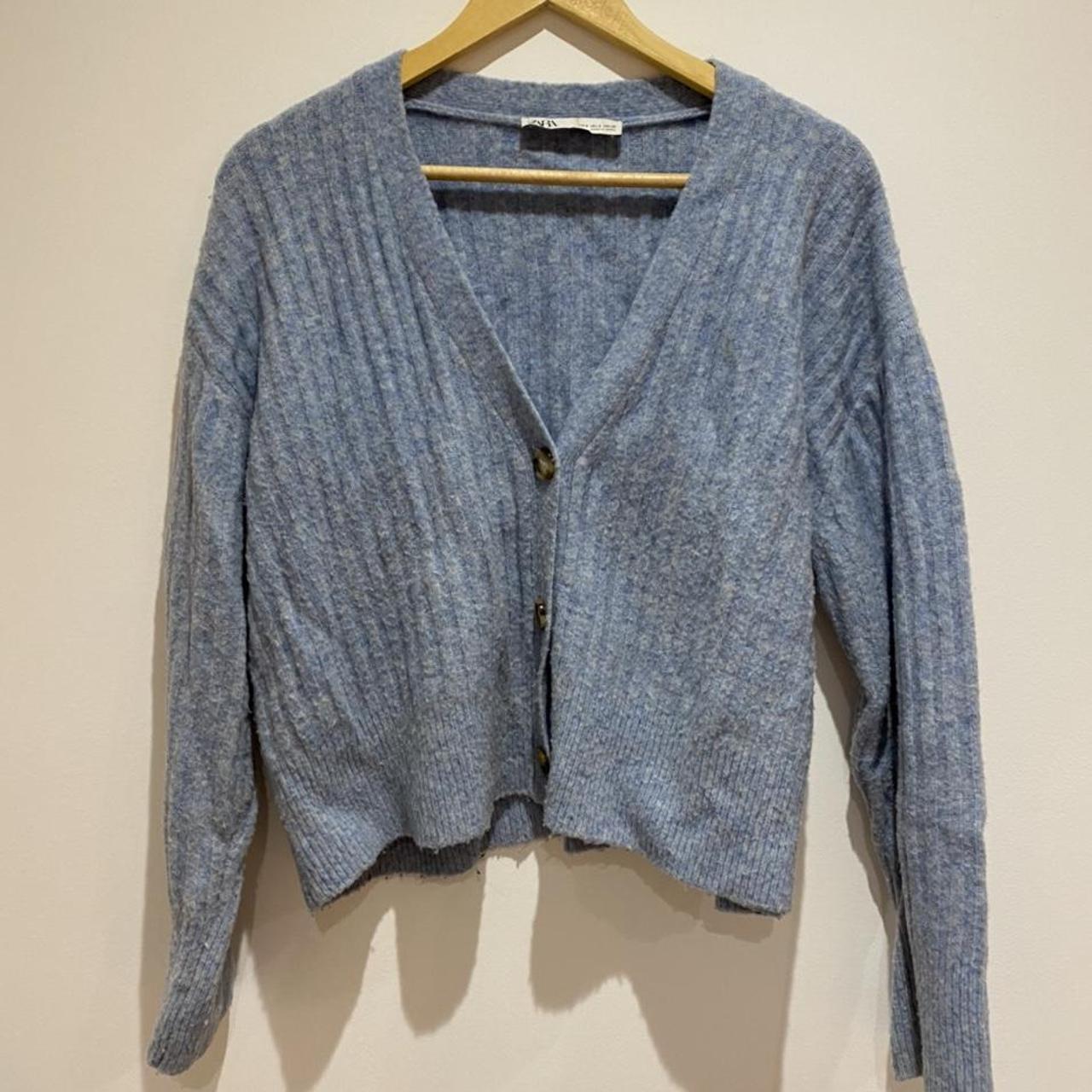 Cosy Zara blue button up cardigan 💙 size S. worn a... - Depop