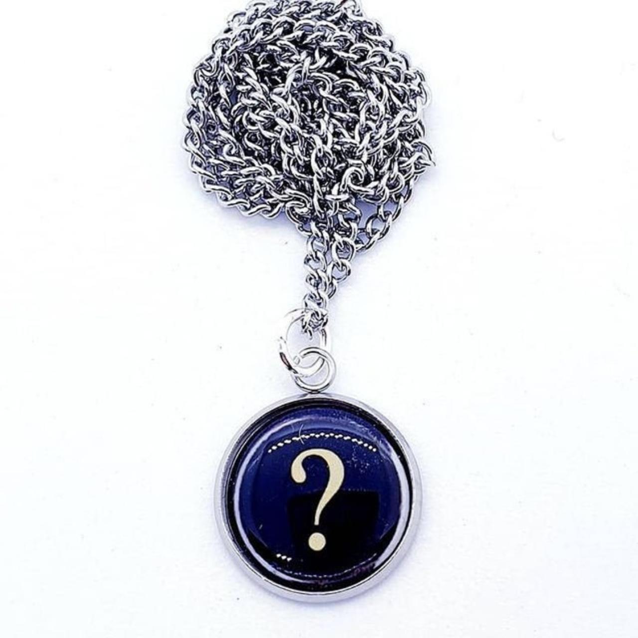 Question Mark Necklace Vintage typewrite key image... - Depop