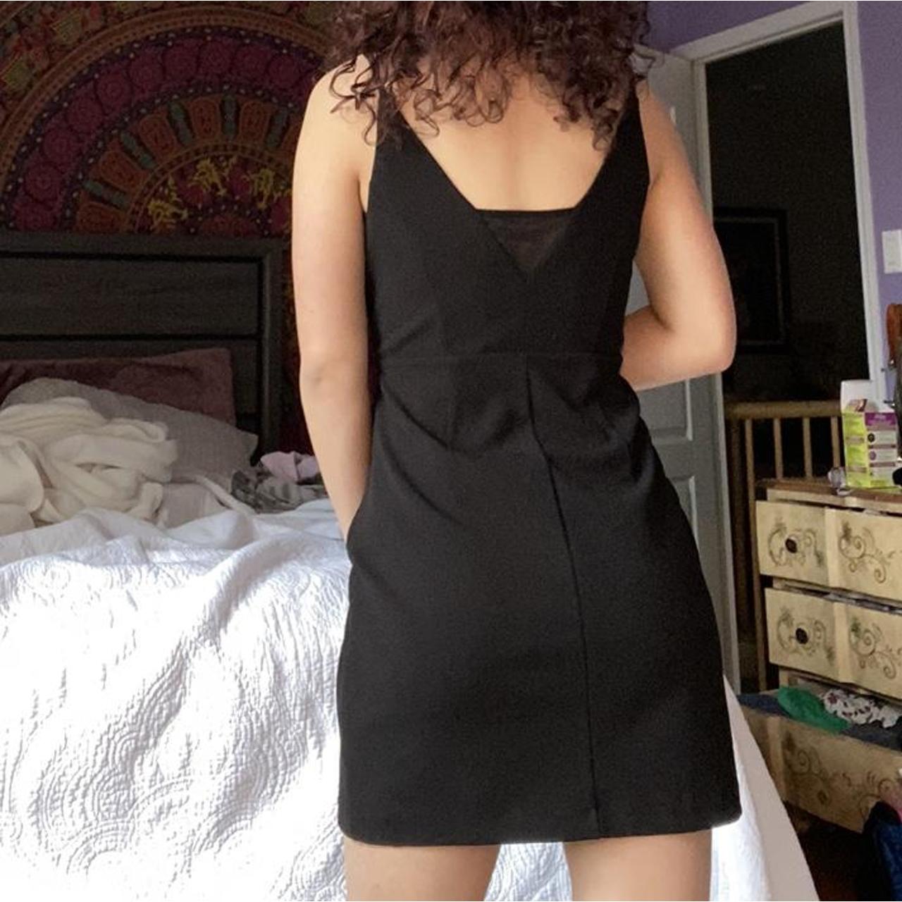 Black express dress with mesh v cut in front and... - Depop