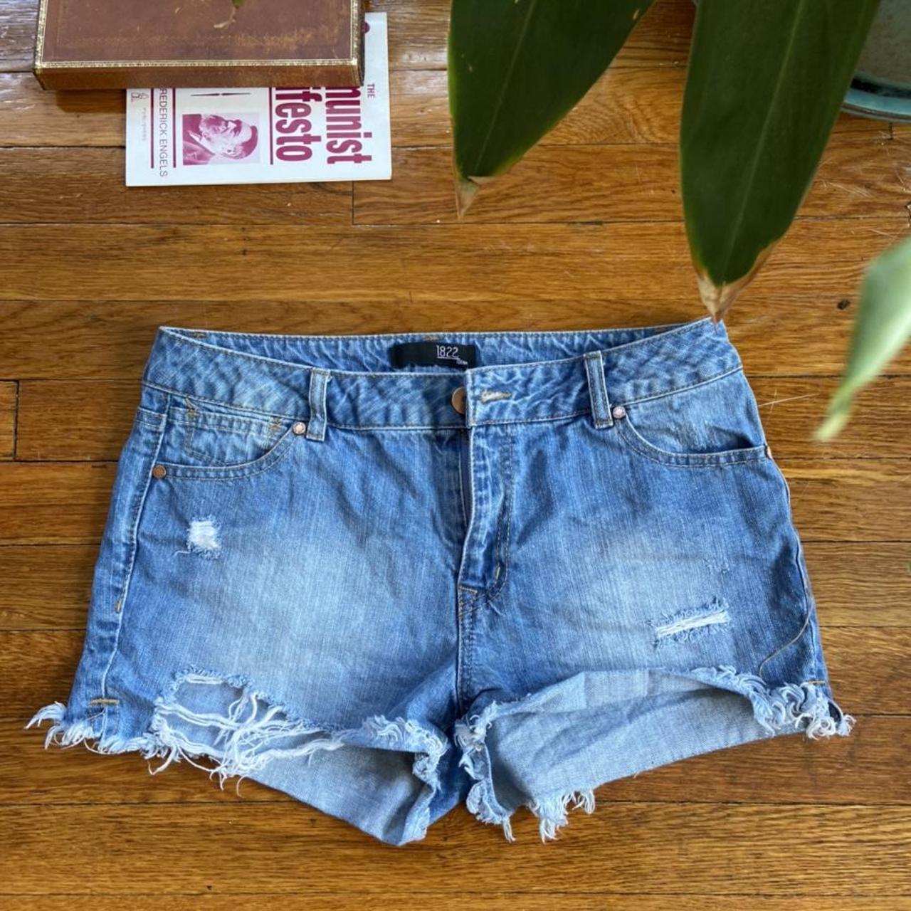 1822 denim cutoff shorts cute distressed look,... - Depop