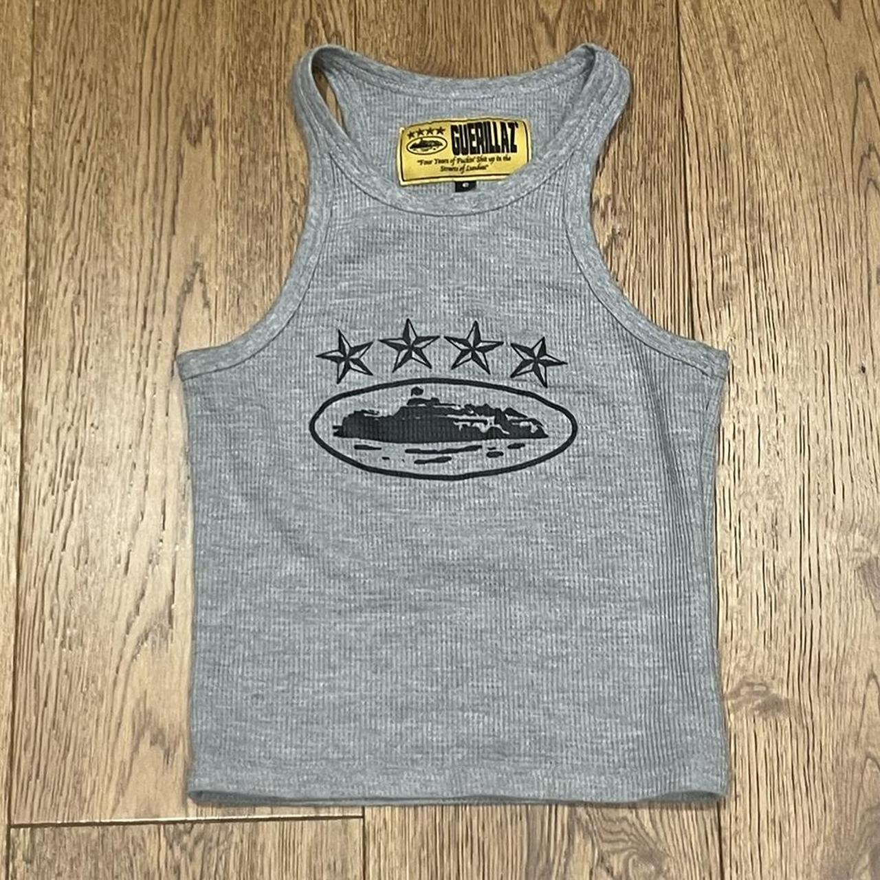 Grey Corteiz tank top Corteiz/ Crtz 4 star 4 year... - Depop