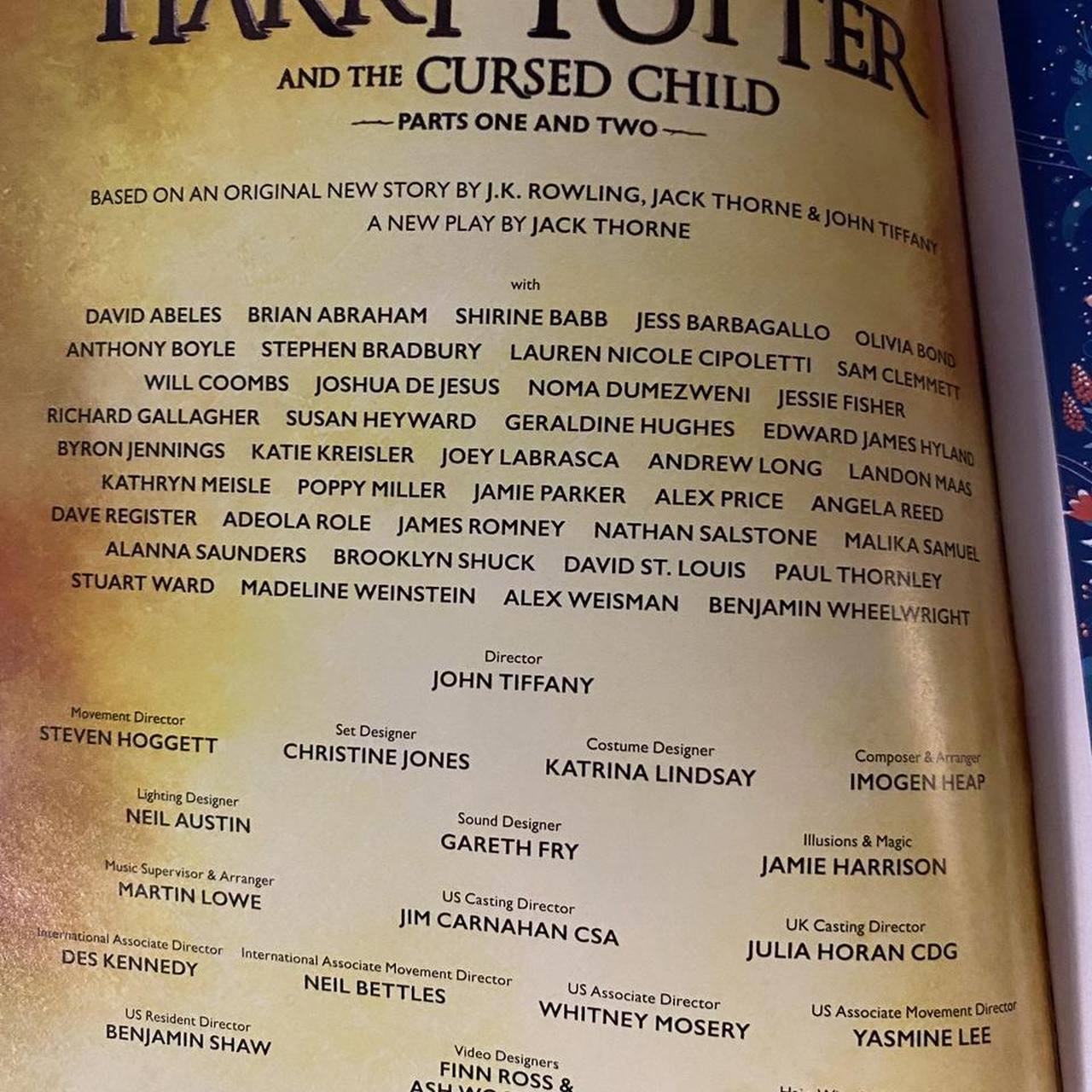 Harry Potter and the cursed child part one playbill... - Depop