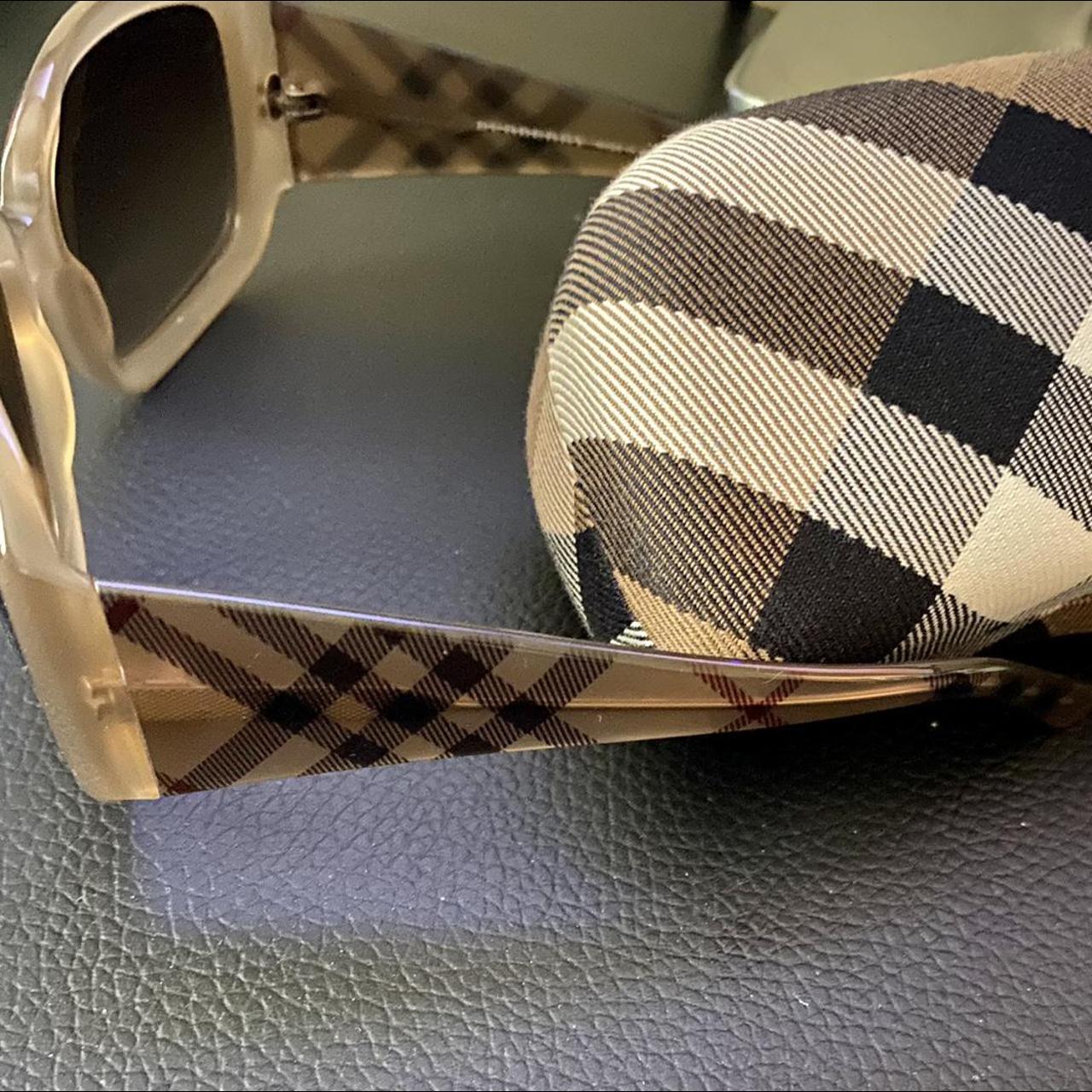 Burberry Sunglasses Beige Monotone Color Oversized... - Depop