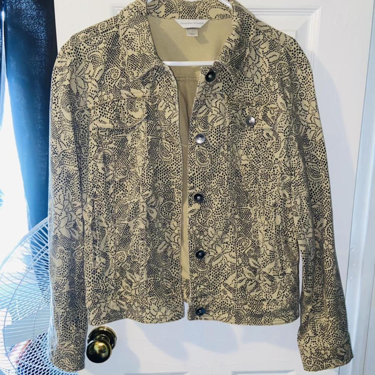 Christopher & Banks vintage denim jacket Floral... - Depop