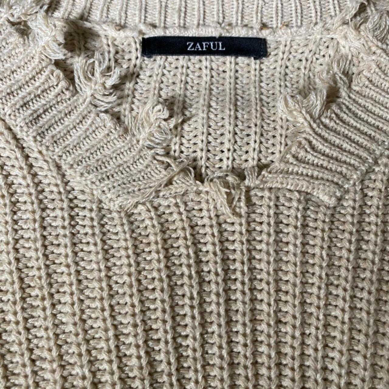 Womens cropped cream knit sweater -gorgeous knit... - Depop