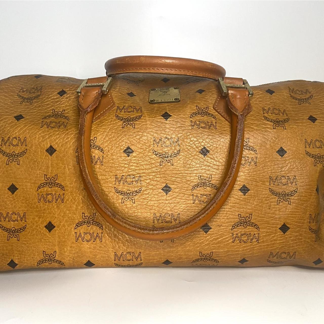 COGNAC MCM DUFFLE BAG AUTHENTIC MCM duffle bag in... - Depop