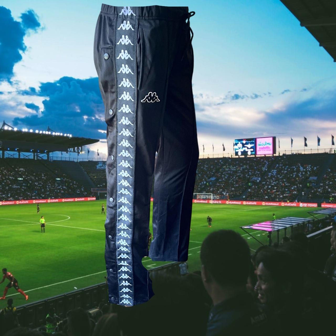 NWT KAPPA Black Banda snap side track pants. XS with... - Depop