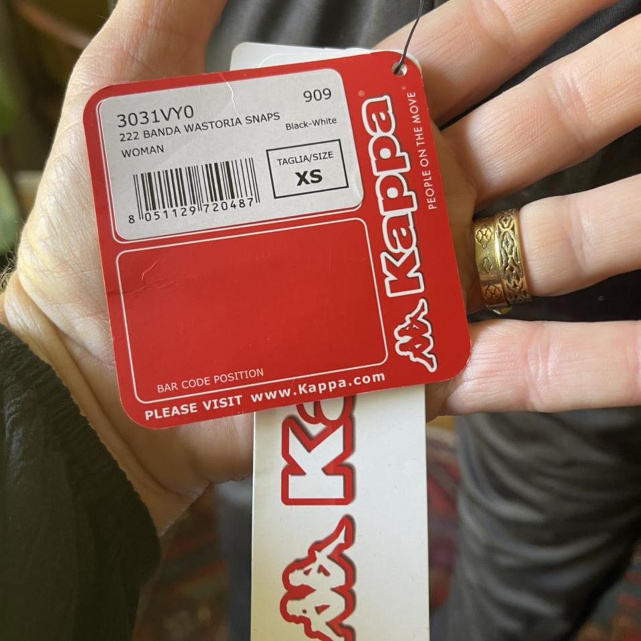 NWT KAPPA Black Banda snap side track pants. XS with... - Depop