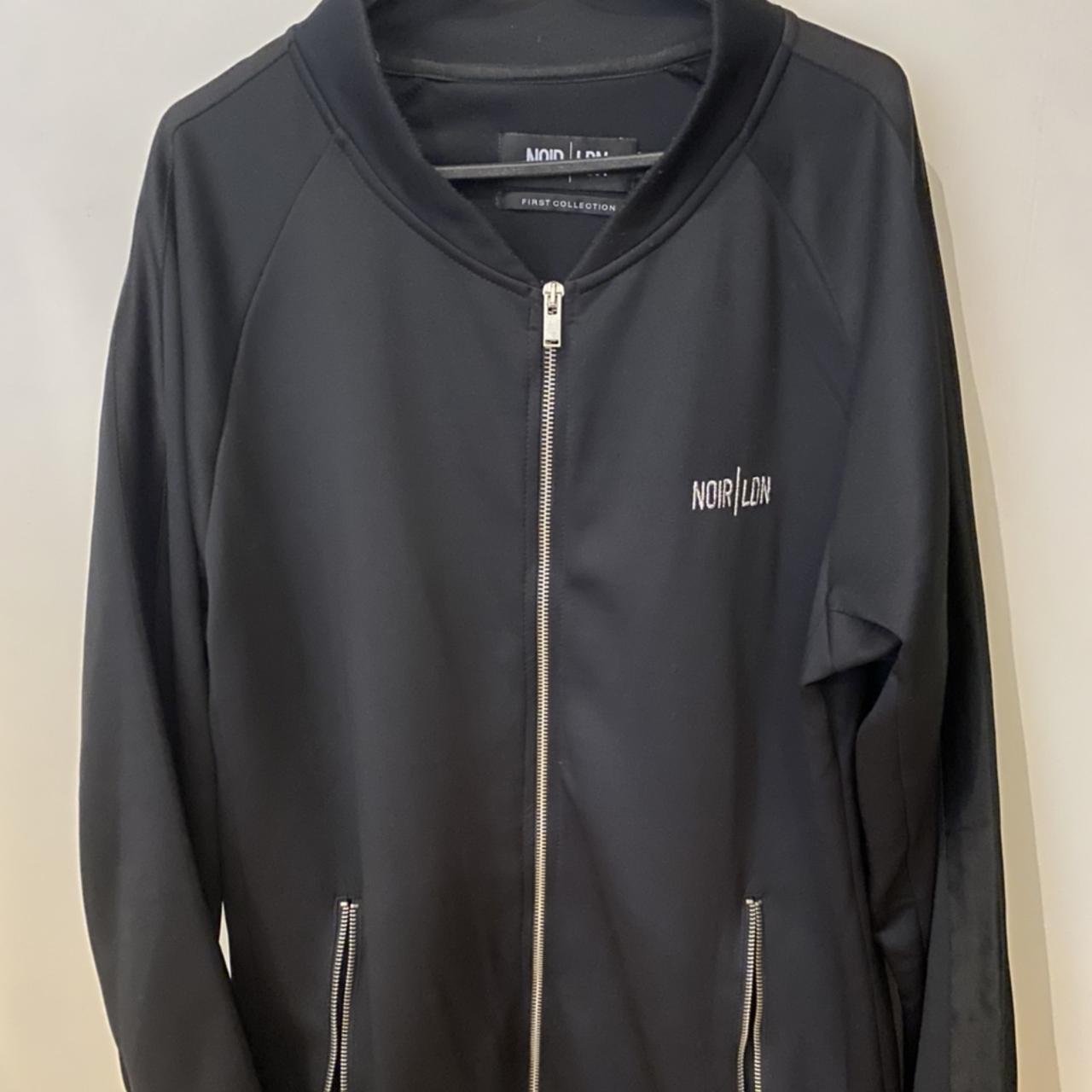 Black Noir LDN track jacket with silver details... - Depop