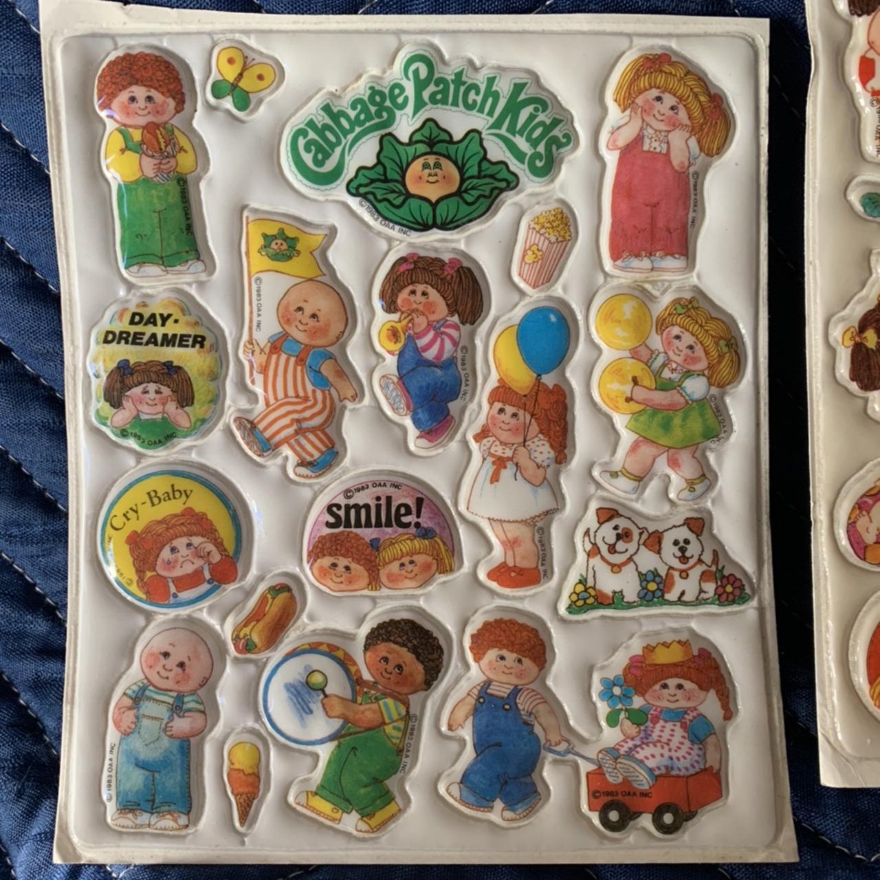 80s Vintage Cabbage Patch Kids puffy stickers. 2... - Depop