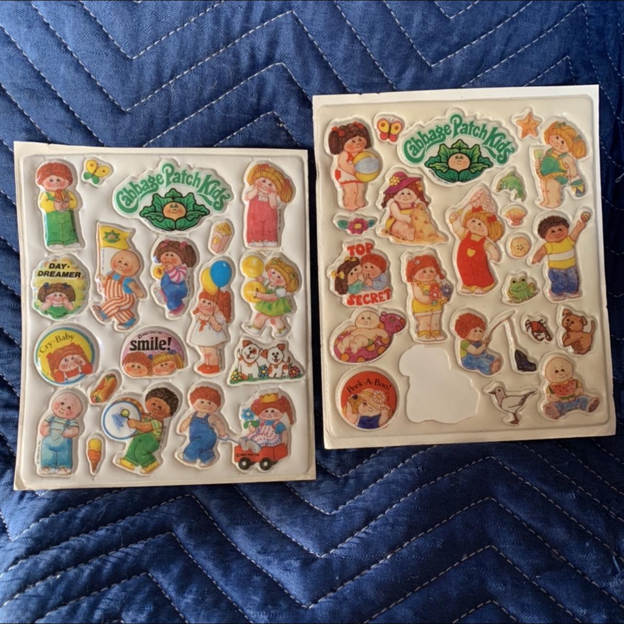 80s Vintage Cabbage Patch Kids puffy stickers. 2... - Depop