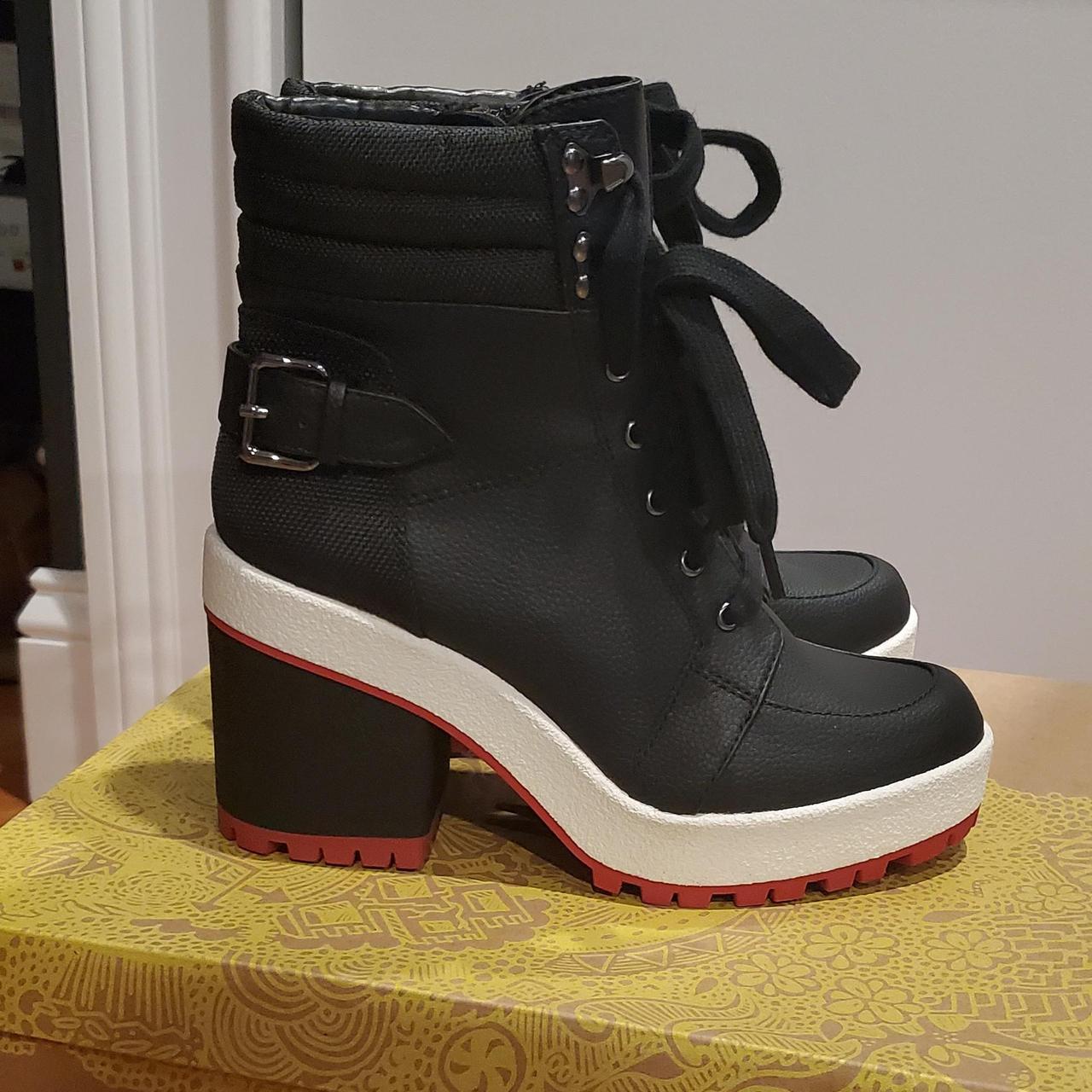 Mix No. 6 Women's Black and Red Boots | Depop