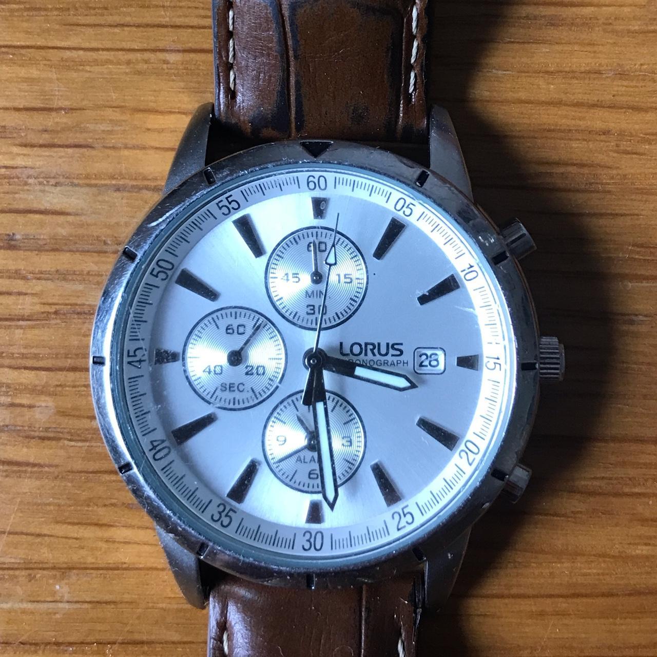 Lorus fully functional wrist watch. Brown leather... - Depop