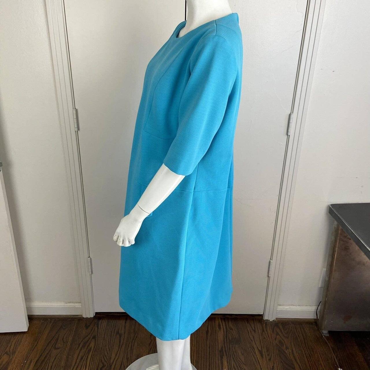 Vintage 60s Blue Shift Double Knit Polyester Mod... - Depop
