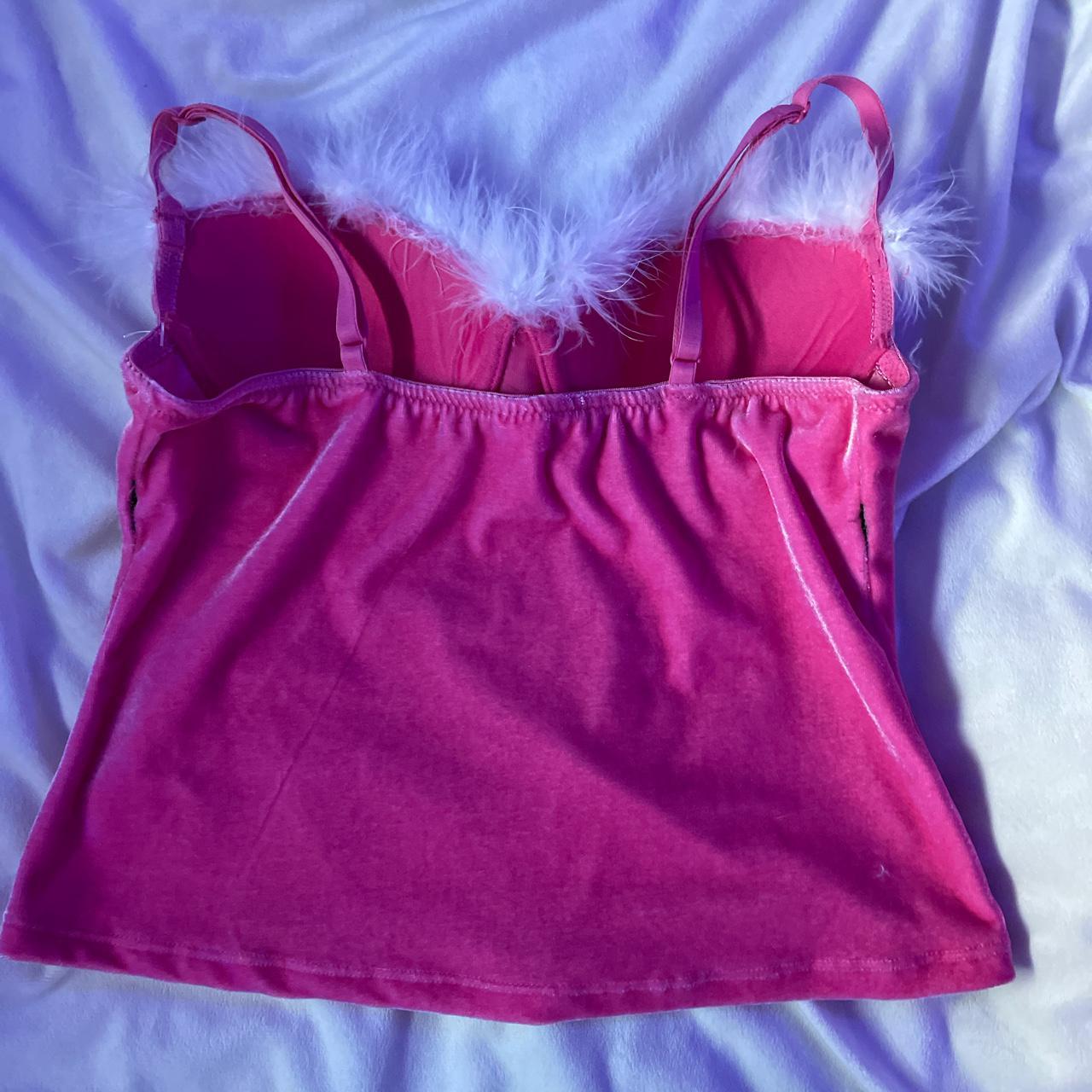 Womens Pink And White Corset Depop