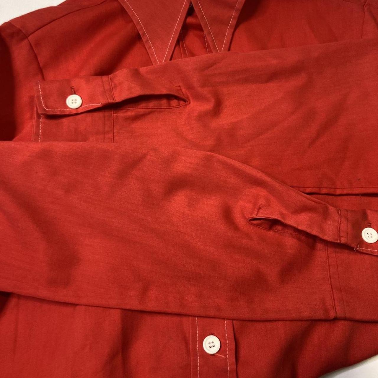 1970’s SEARS Fashions Red Button Down with Pockets.... - Depop