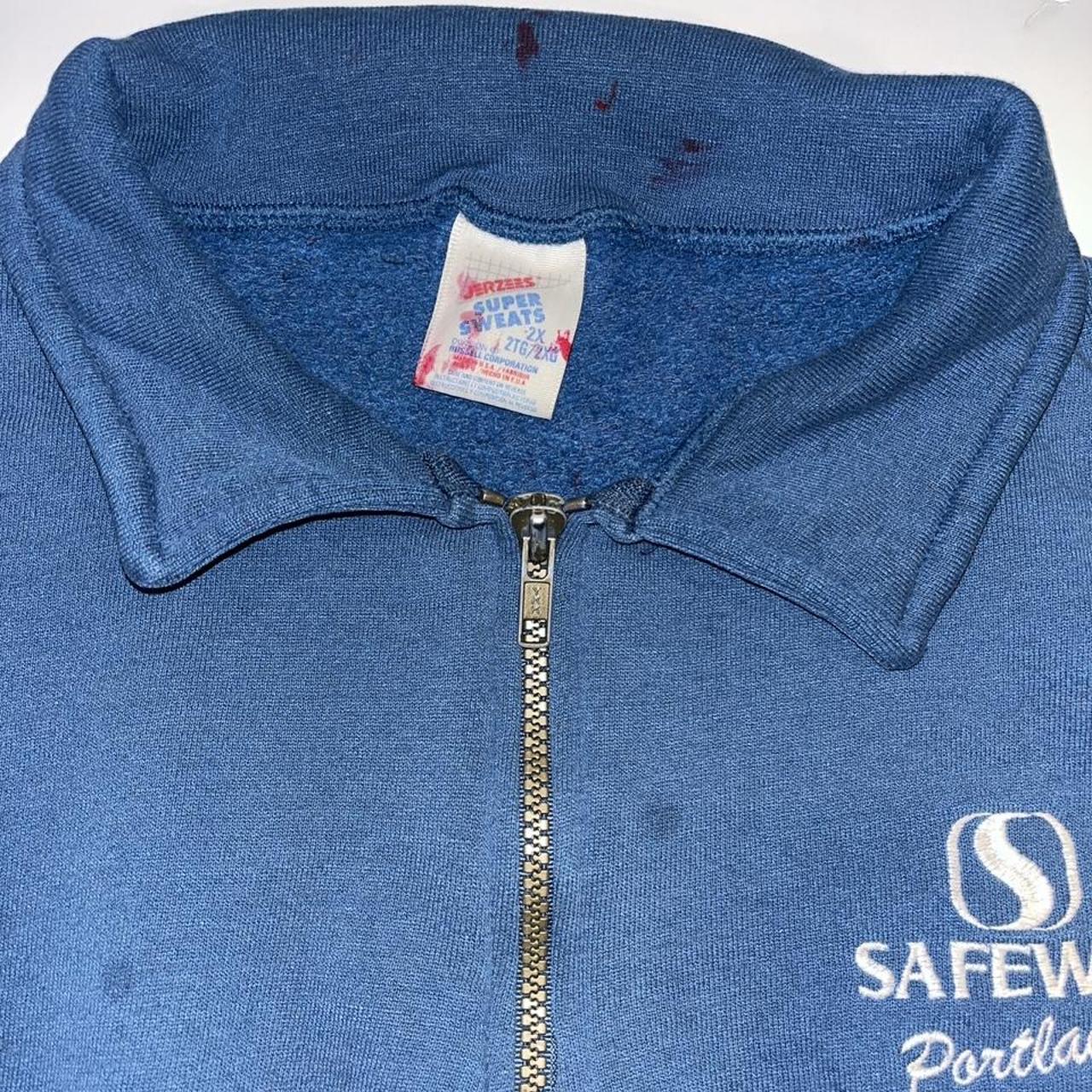 1990s quarter zip Portland Safeway sweatshirt 2XL... - Depop