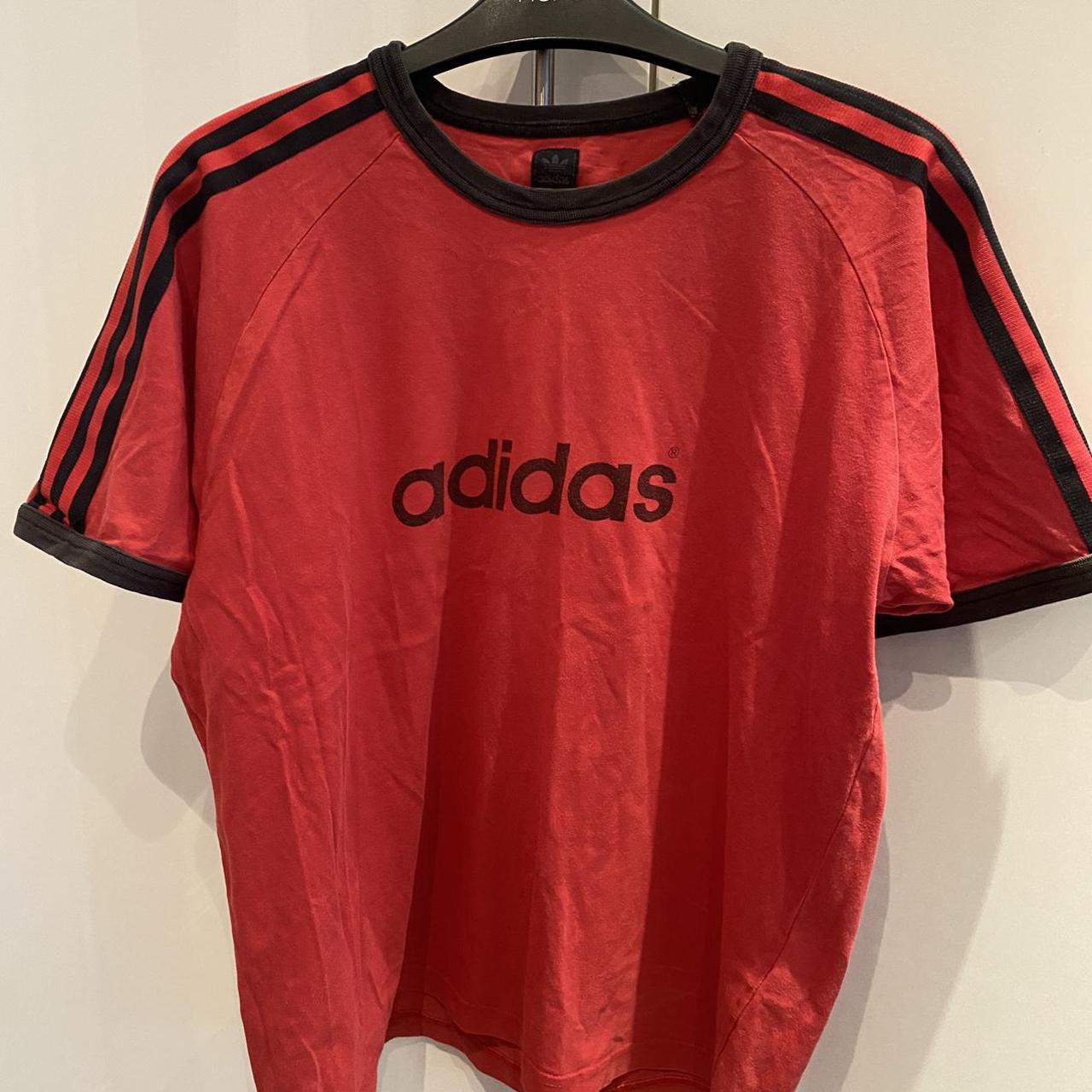 Adidas Originals vintage red t-shirt. Worn a number... - Depop