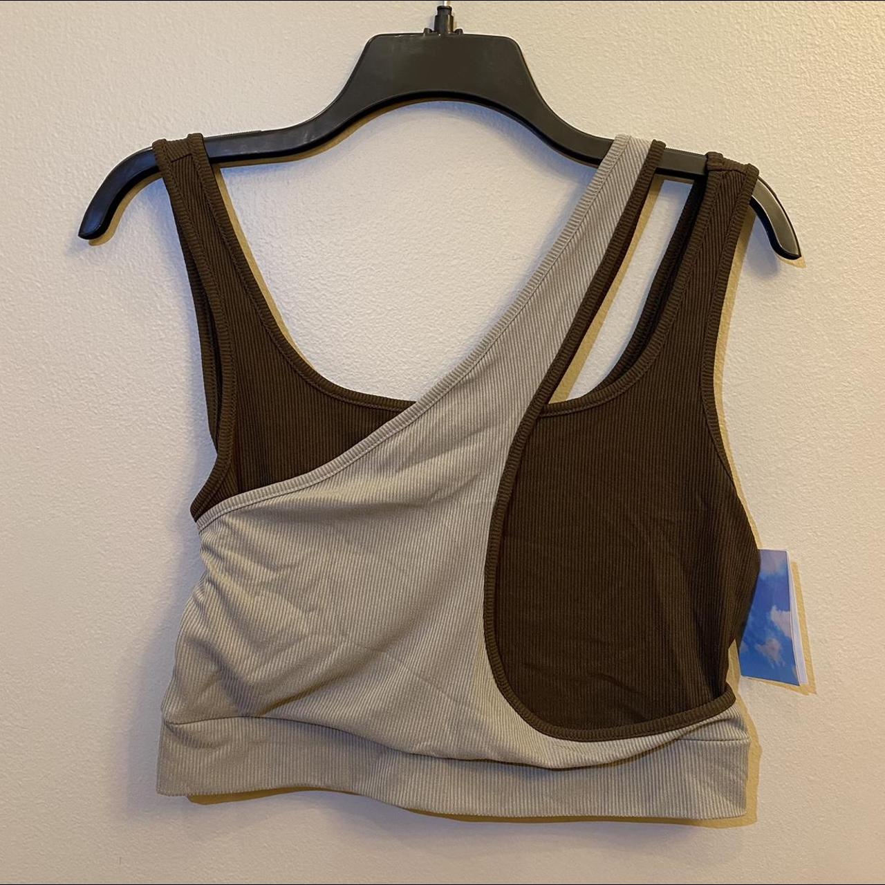 Two-tone asymmetrical tank top super cute and trendy... - Depop