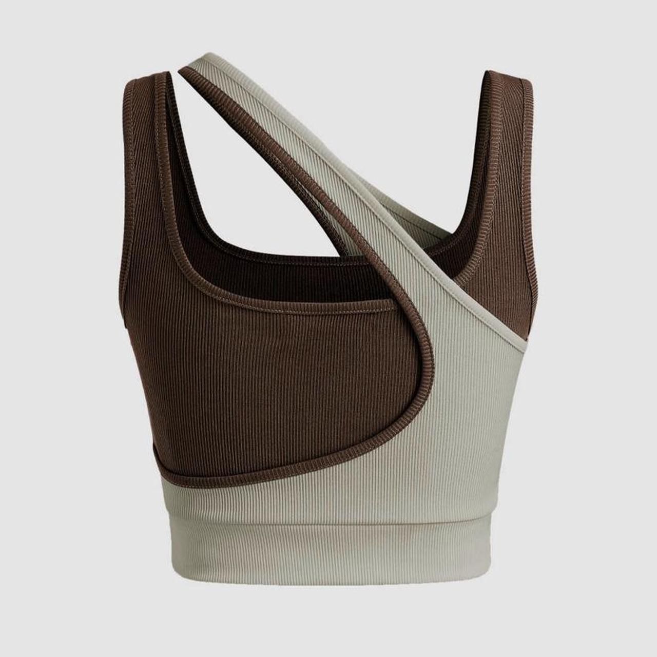 Two-tone asymmetrical tank top super cute and trendy... - Depop