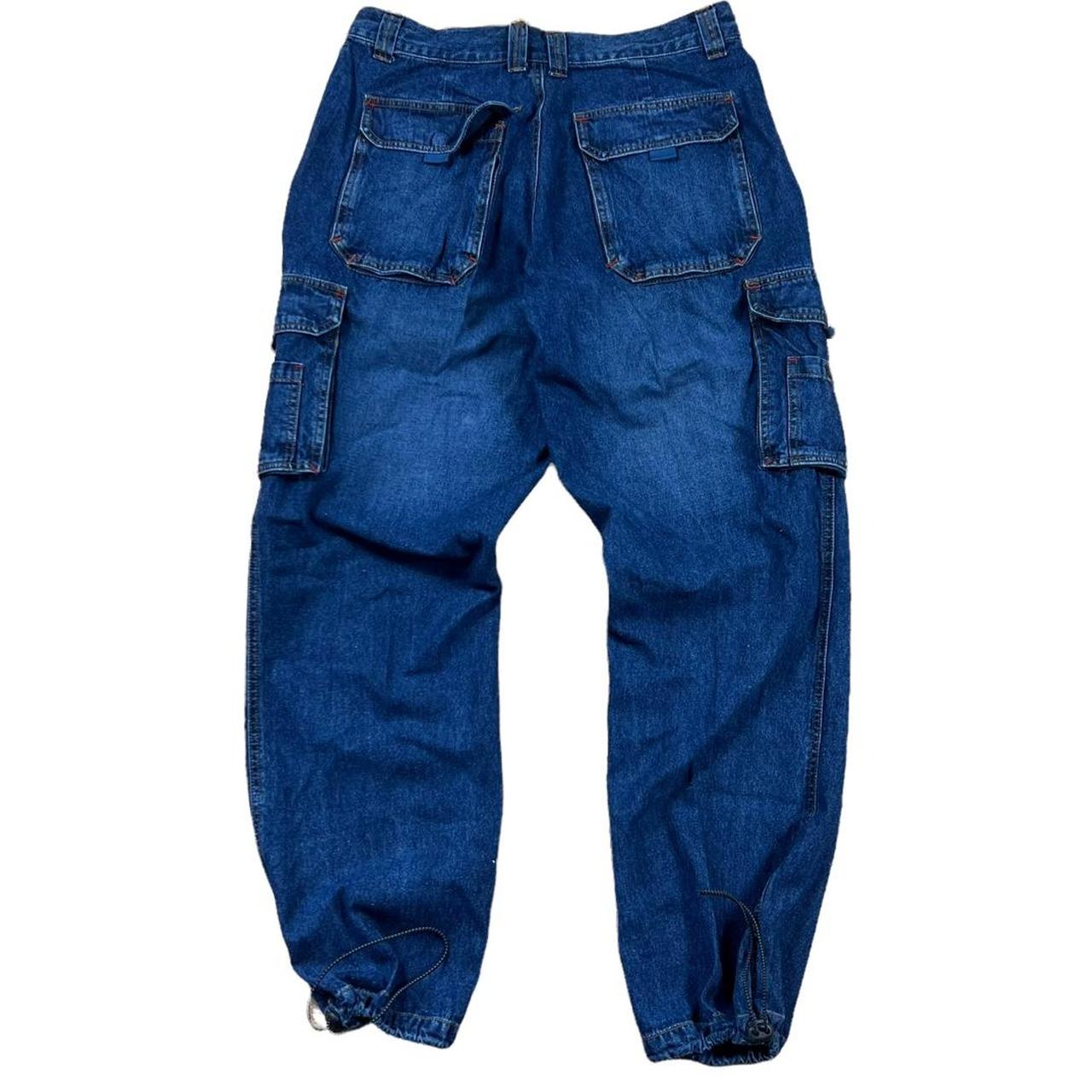 VINTAGE DENIM CARGO PANTS JEANS BAGGY Y2K 90S... - Depop