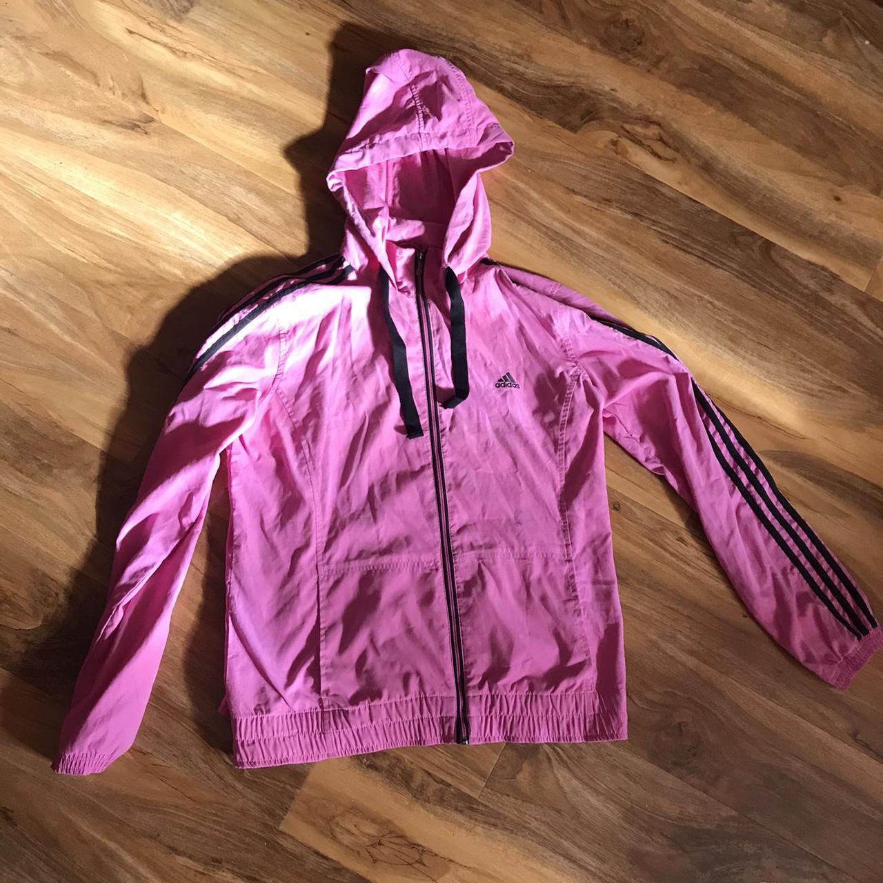 Adidas Women's Pink and Black Coat | Depop