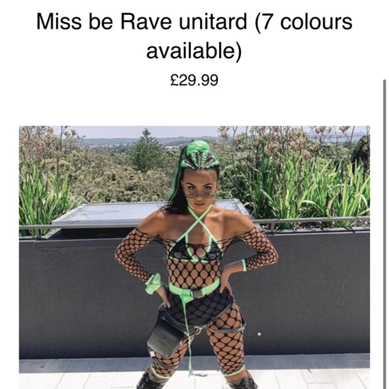 Freqky fishnet unitard, worn once, has orange trim... - Depop