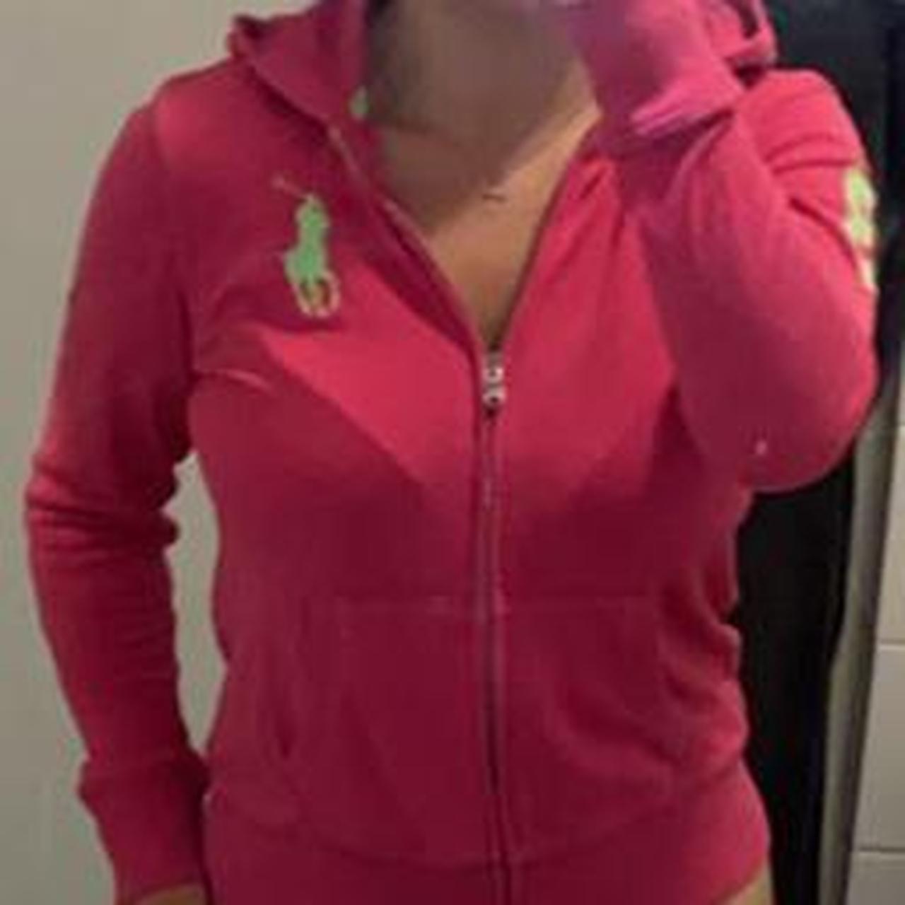 Authentic Ralph Lauren pink tracksuit top /... - Depop