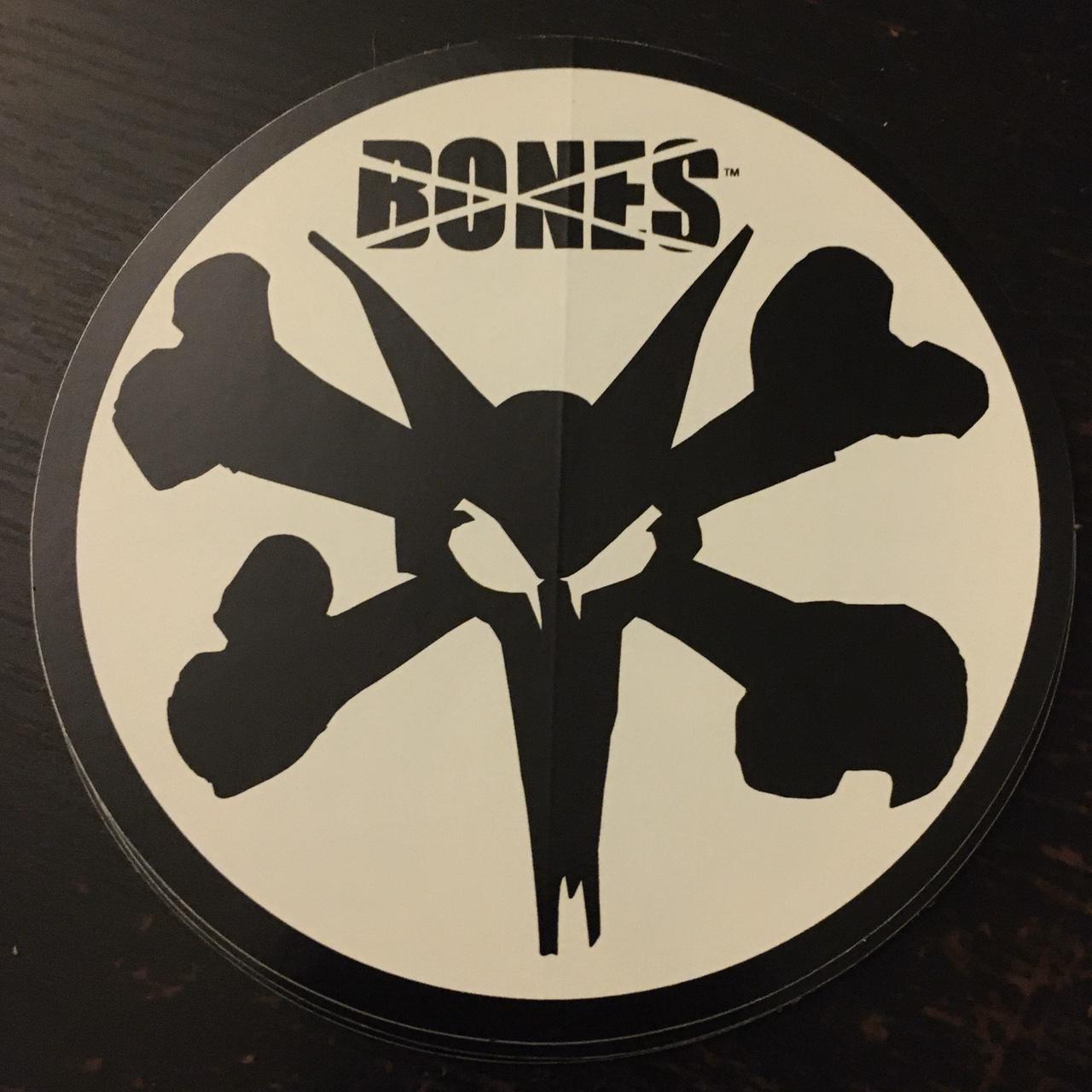 Bones skateboarding stickers (4in diameter), black... - Depop