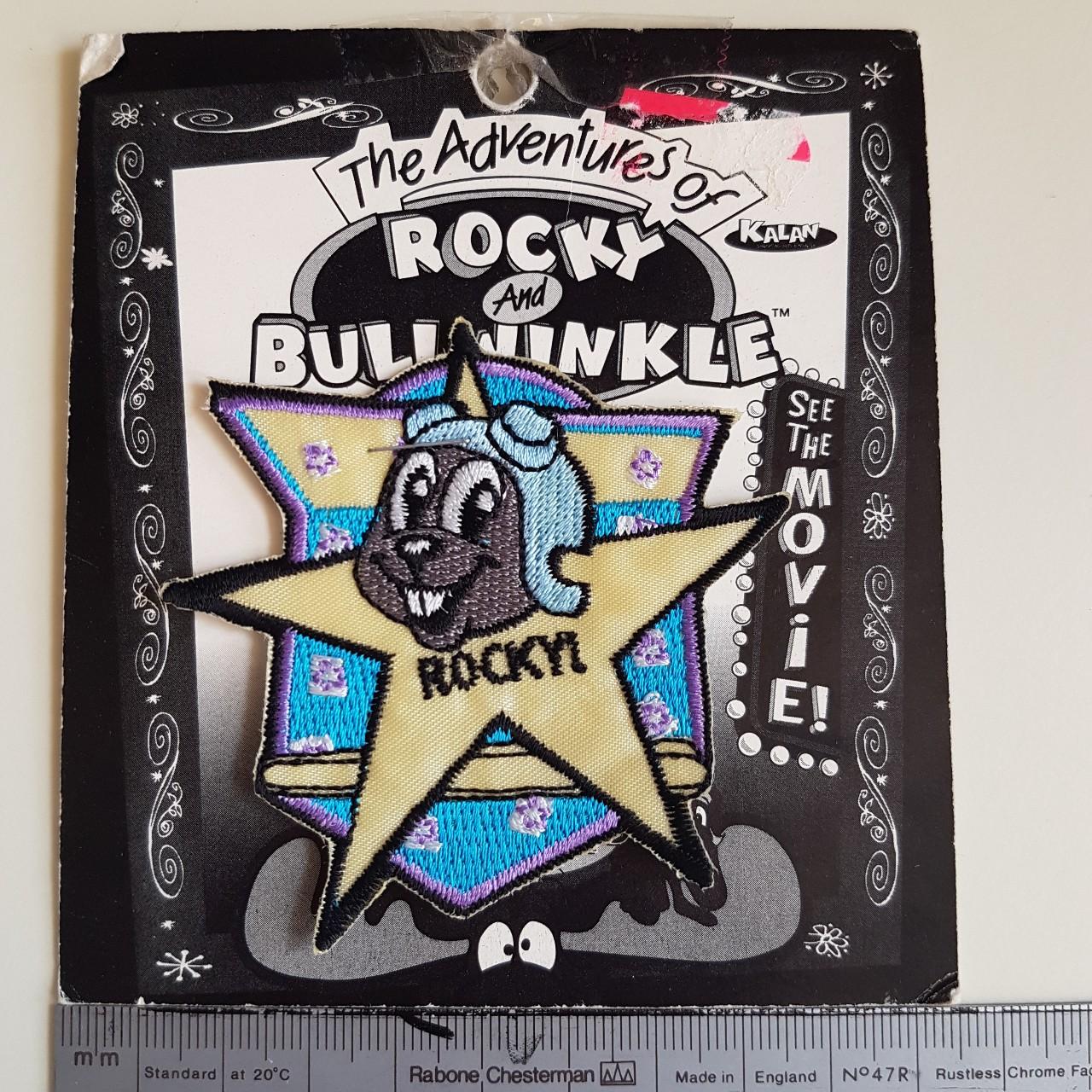 Rocky and Bullwinkle Rocky Embroidered Iron On Patch - Depop