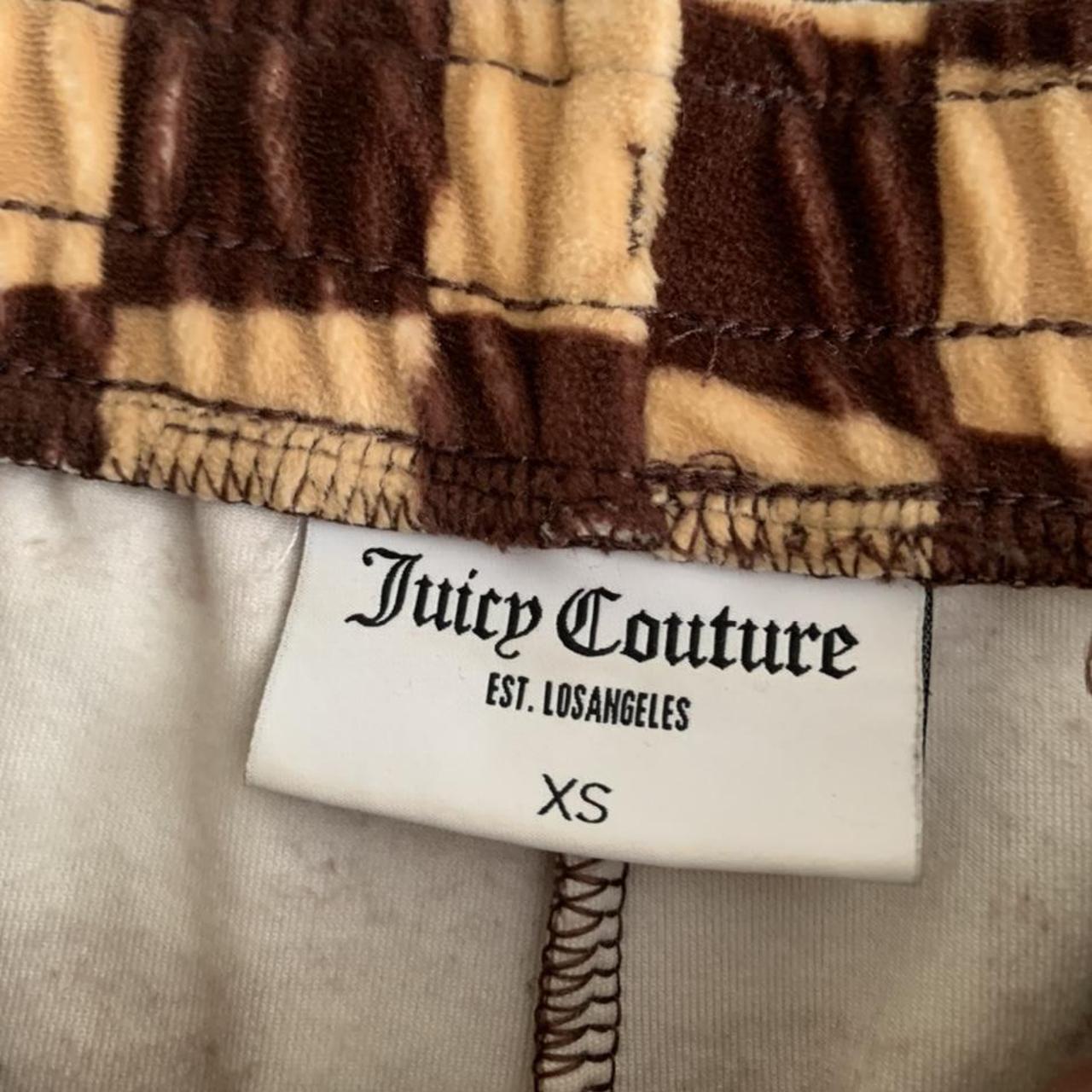 Juicy couture brown checkered tracksuit pants Size... - Depop