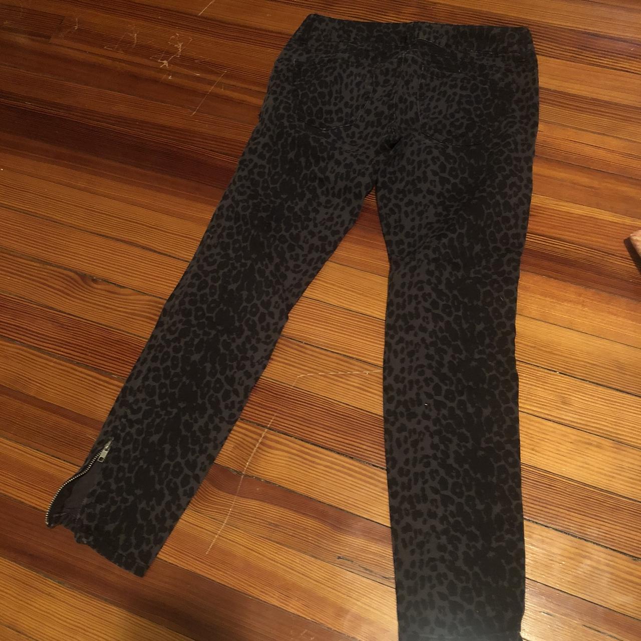 Paris Blues skinny leg black/grey leopard print... - Depop