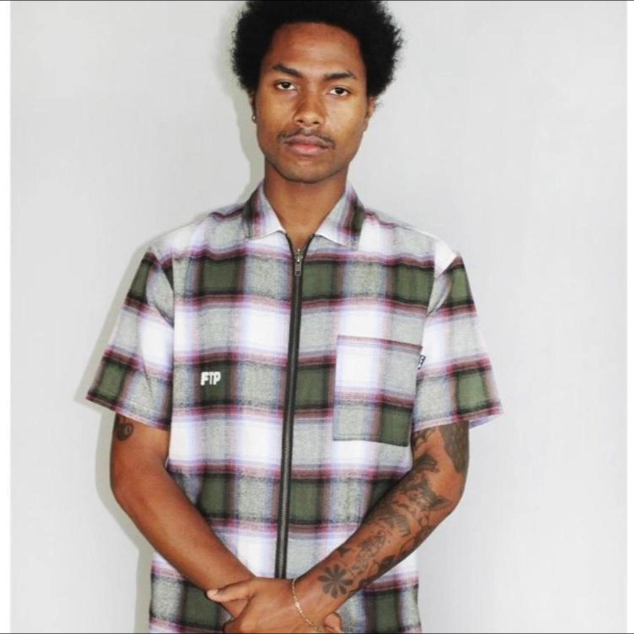 FTP Shadow Plaid Zip Up Flannel Shirt Olive Size | Depop FTP Shadow Plaid Zip Up Flannel Shirt Olive Size | Depop