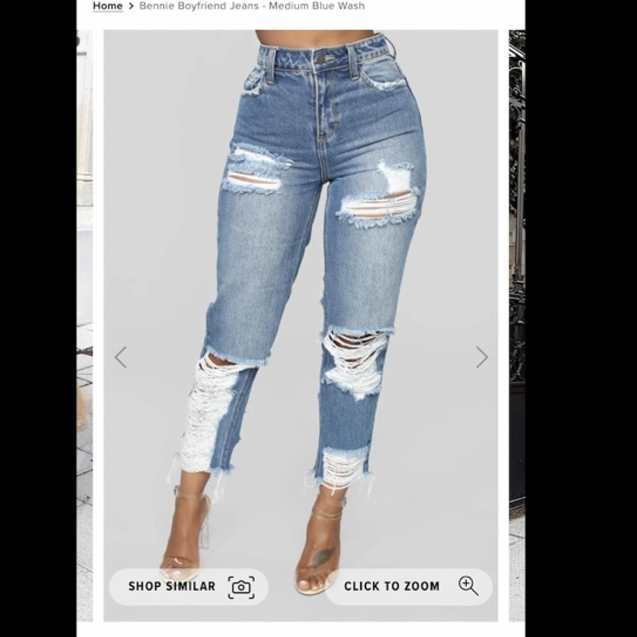 Fashion Nova blue ripped Bennie Jeans Super cute and... - Depop