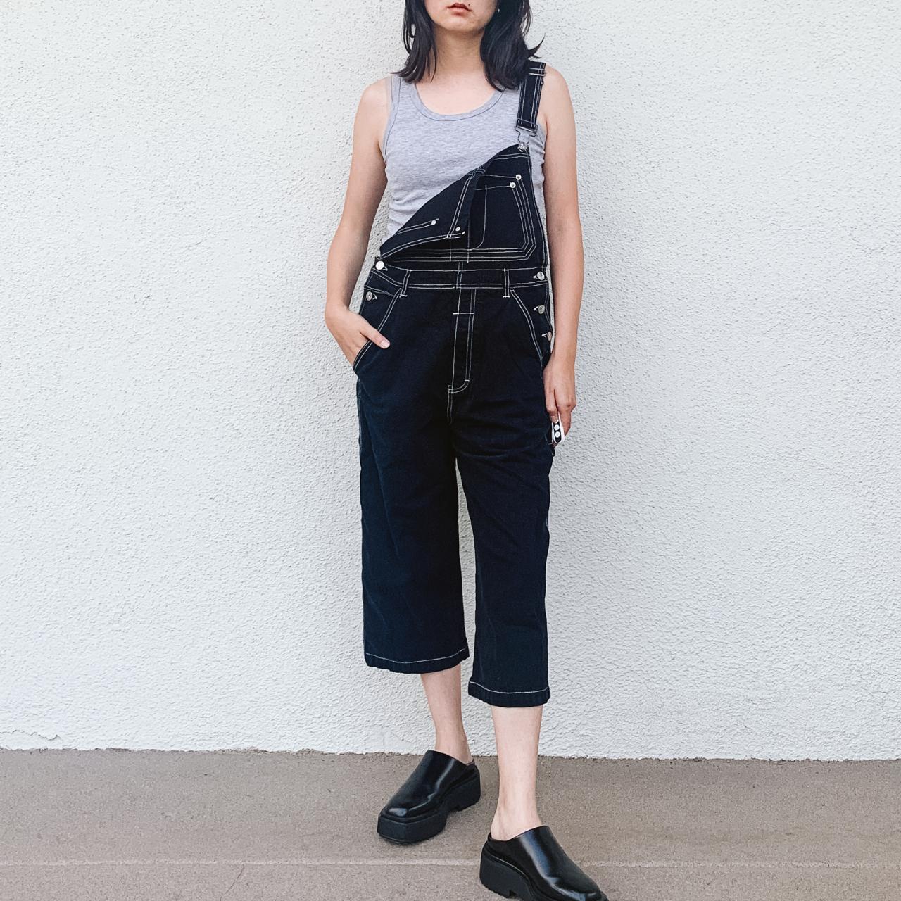 1990s Calvin Klein Capri Overalls A pair of black... - Depop