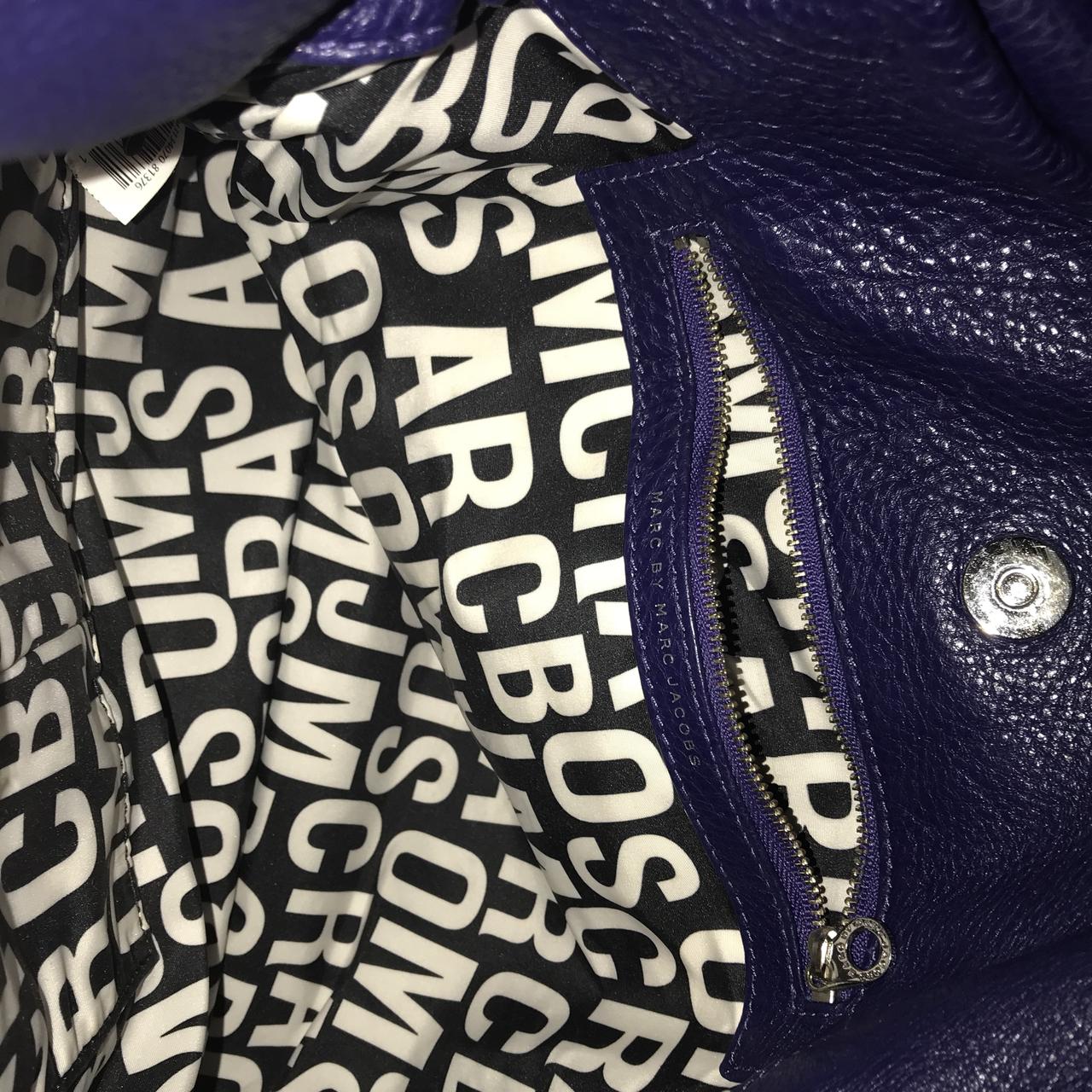 Blue leather Marc Jacobs large hobo bag with arm and... - Depop