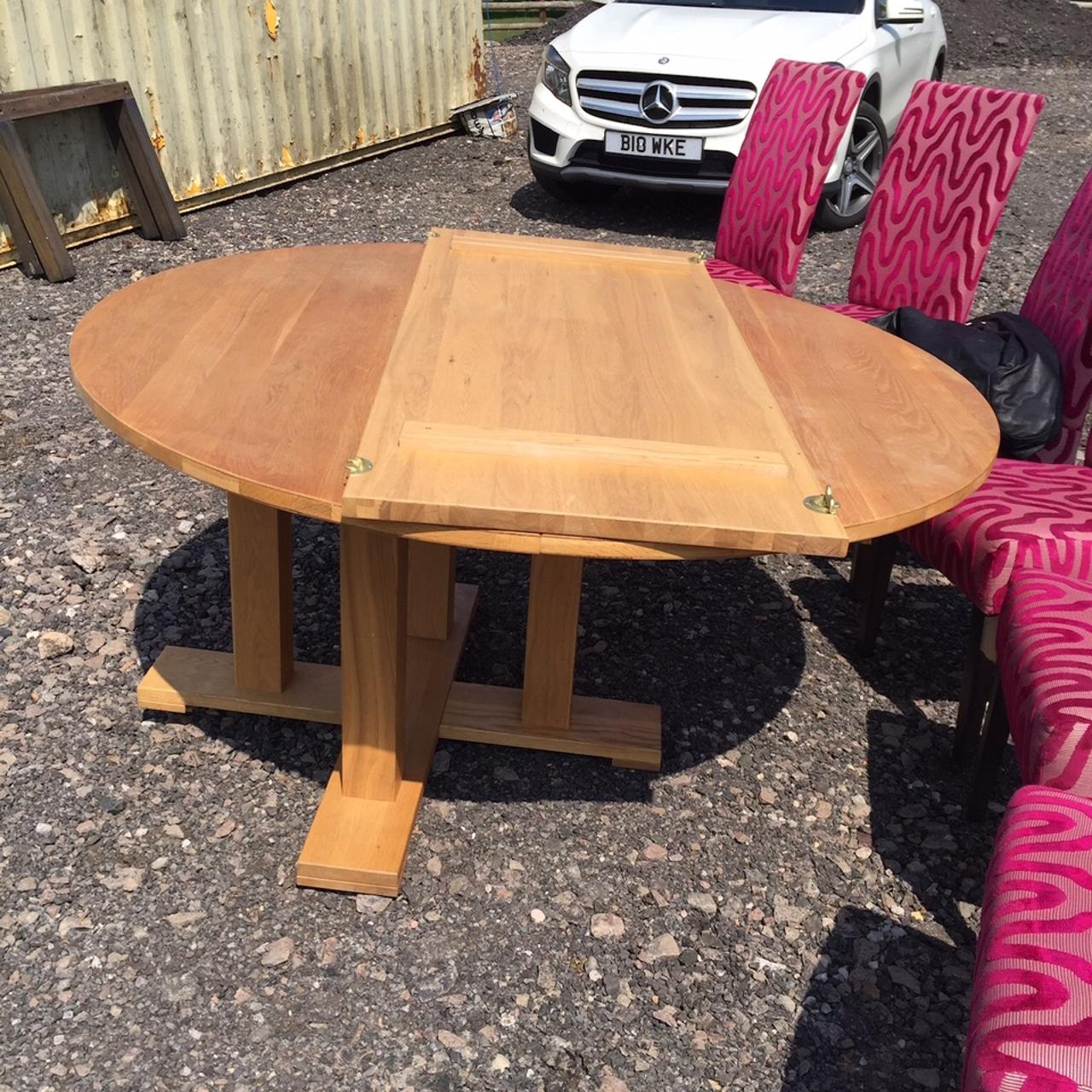 Oak dinning table with extension good condition... - Depop