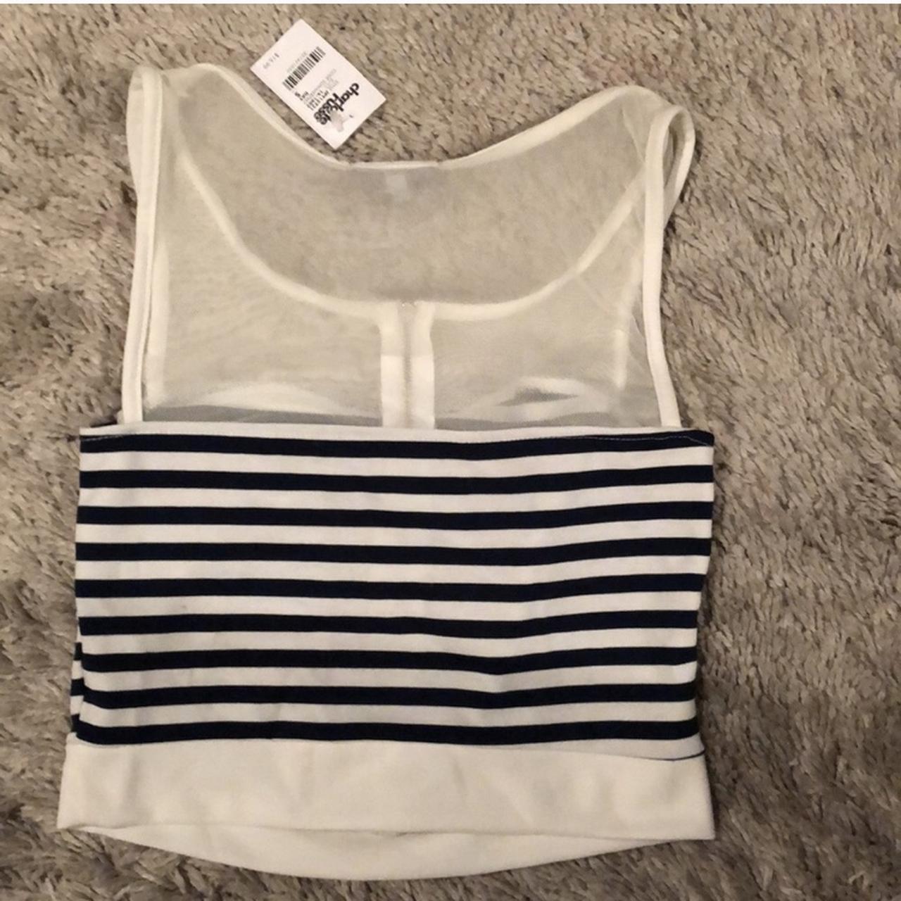 NWT Cropped summer tank top with blue and white... - Depop
