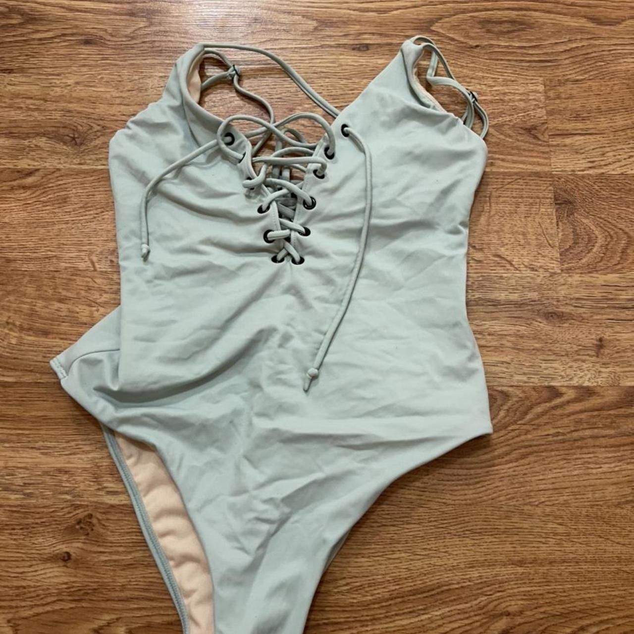 Pacsun One Piece In Light Blue Ties Up In The Front Depop