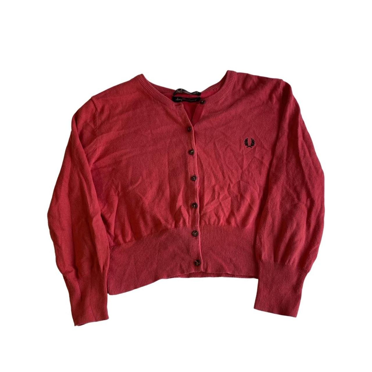 Fred Perry Women's Red Cardigan | Depop